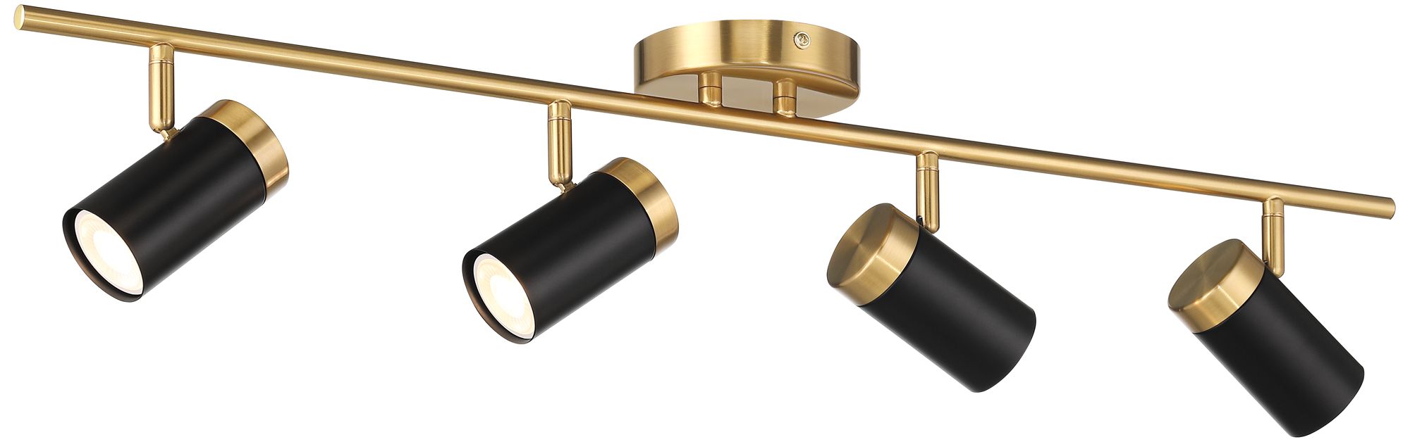 Pro Track 4-Light Black/Gold LED Track Fixture - #2015C | Lamps Plus