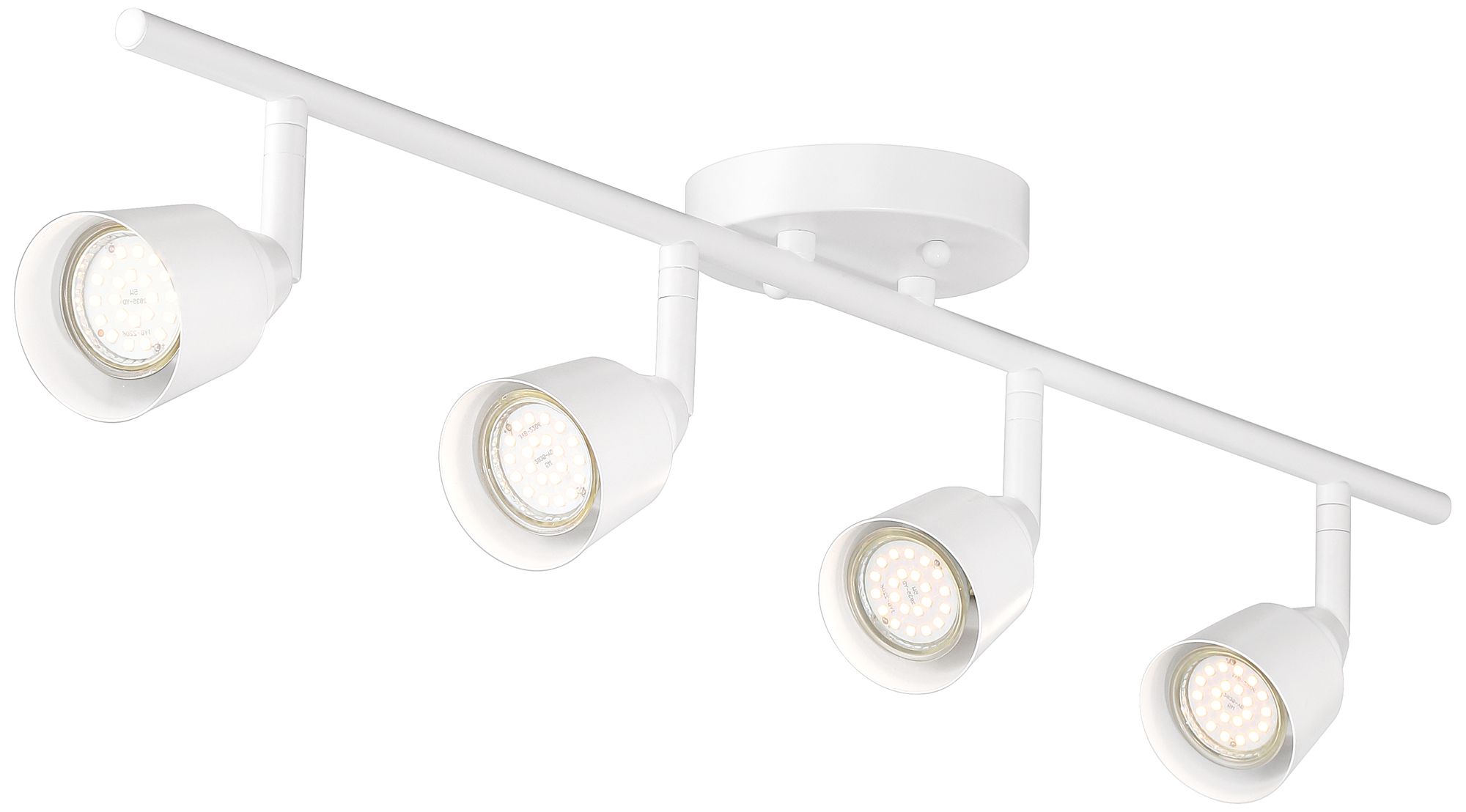 Pro-Track 4-Light White GU10 LED Wall or Ceiling Track Fixture ...
