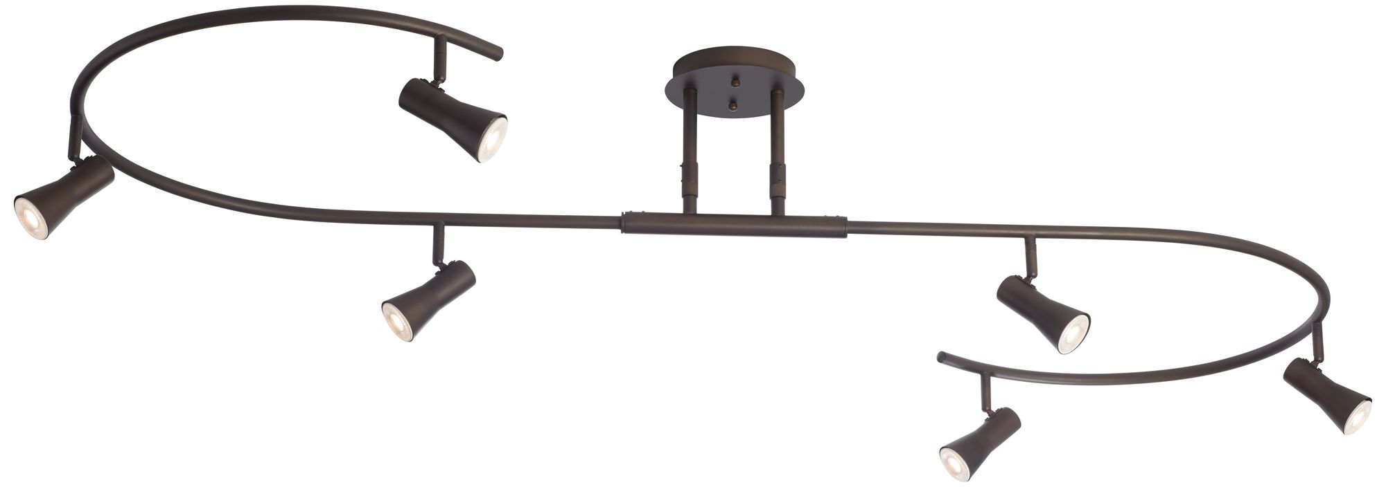 Pro Track 54 1/4" 6 Light Bronze S-Wave LED Track Light Kit - #74P95 ...