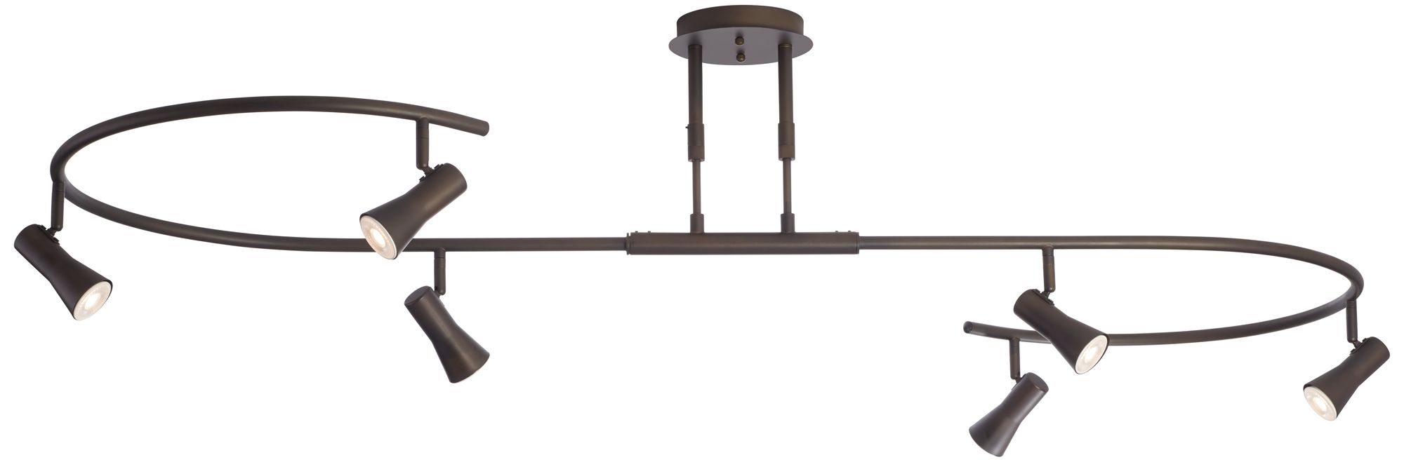 Pro Track 54 1/4" 6 Light Bronze S-Wave LED Track Light Kit - #74P95 ...