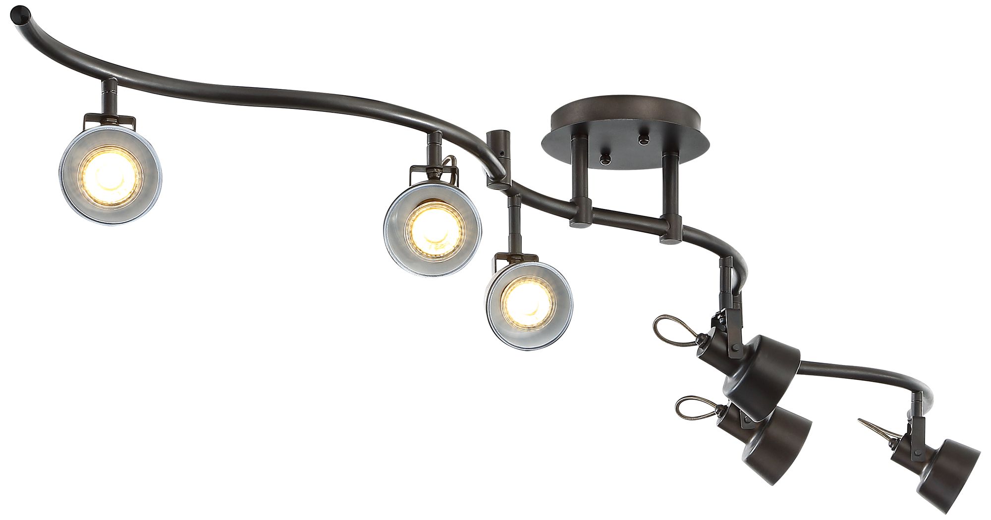 Pro Track 6-Light Bronze LED Track Fixture - #40G08 | Lamps Plus