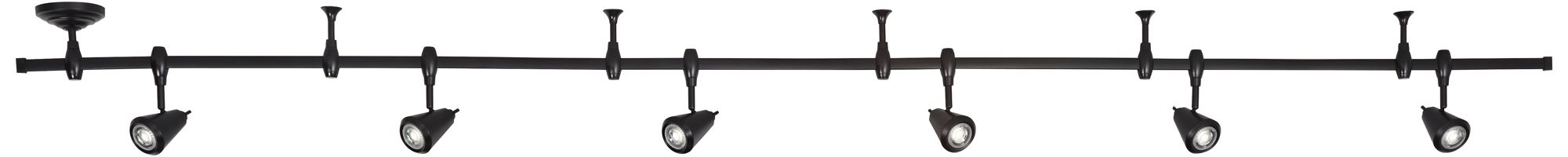 Pro Track Ali 108" Wide 6-Light Black LED Monorail Track Light - #3650C ...