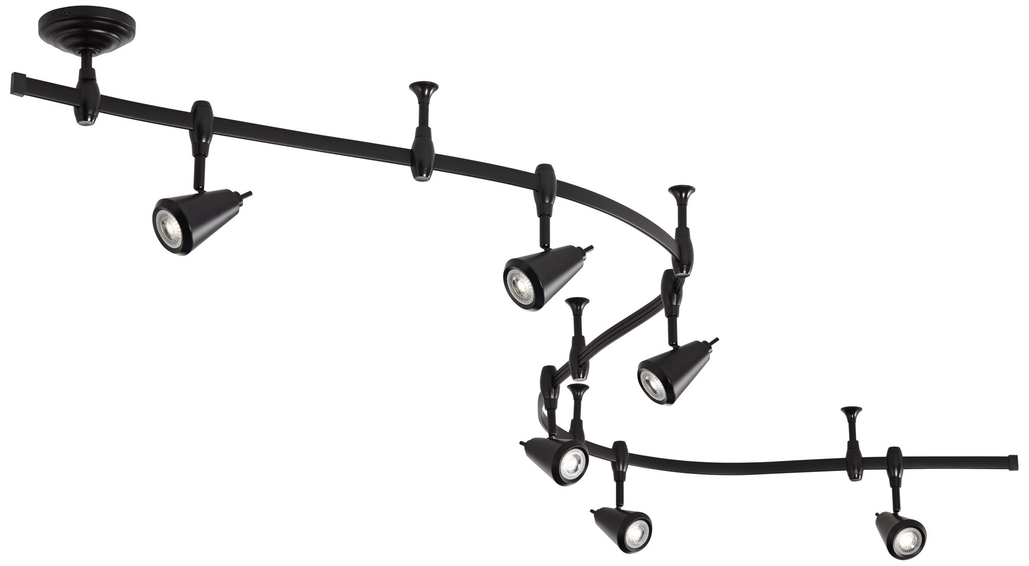 Pro Track Ali 108" Wide 6-Light Black LED Monorail Track Light - #3650C ...