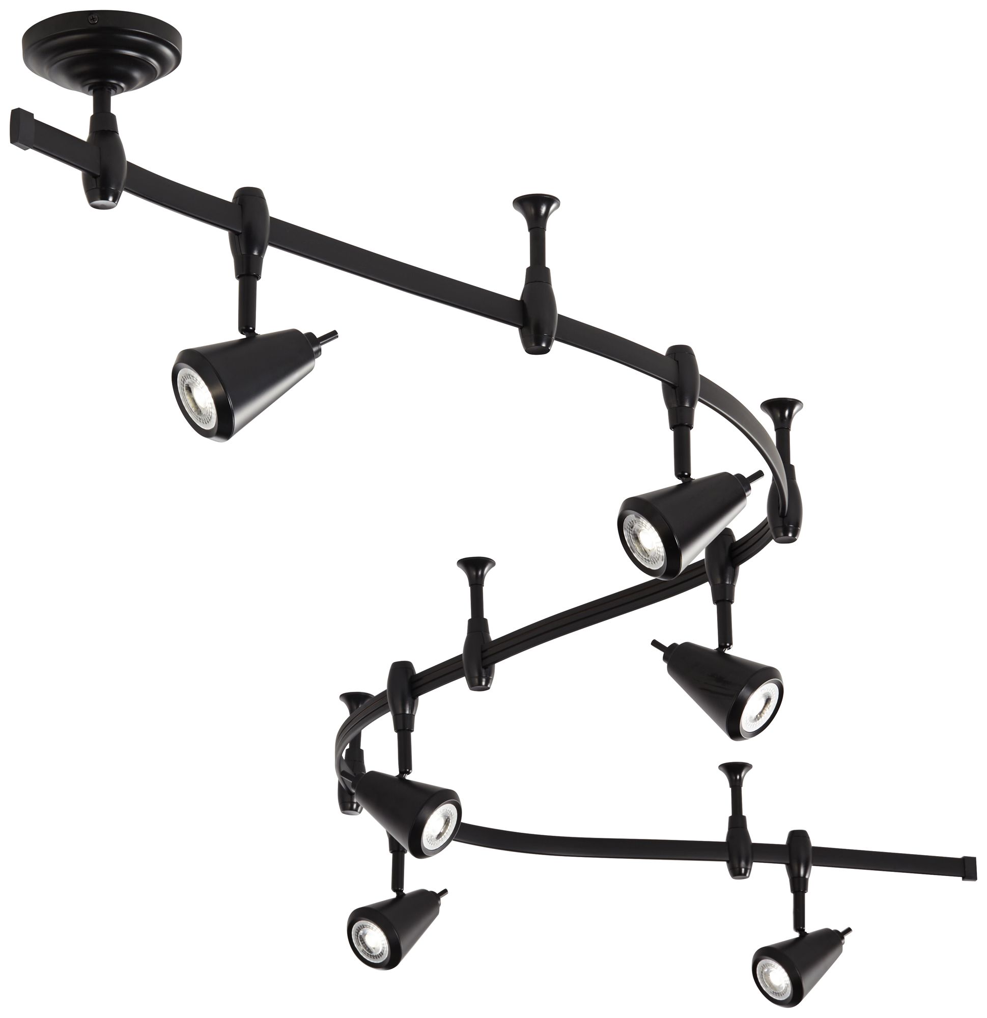 Pro Track Ali 108" Wide 6-Light Black LED Monorail Track Light - #3650C ...