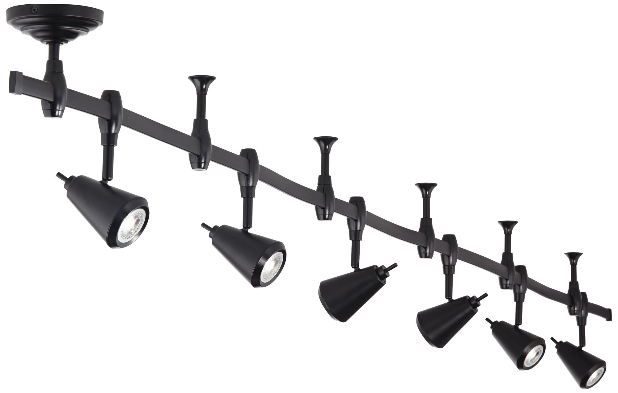 Pro Track Ali 108" Wide 6-Light Black LED Monorail Track Light - #3650C ...