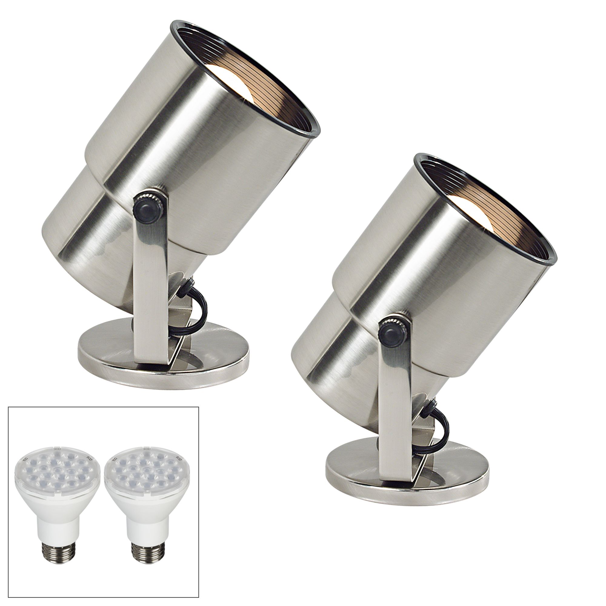 Pro Track Brushed Steel 8" High LED Accent Uplight Set of 2 - #43H99 ...