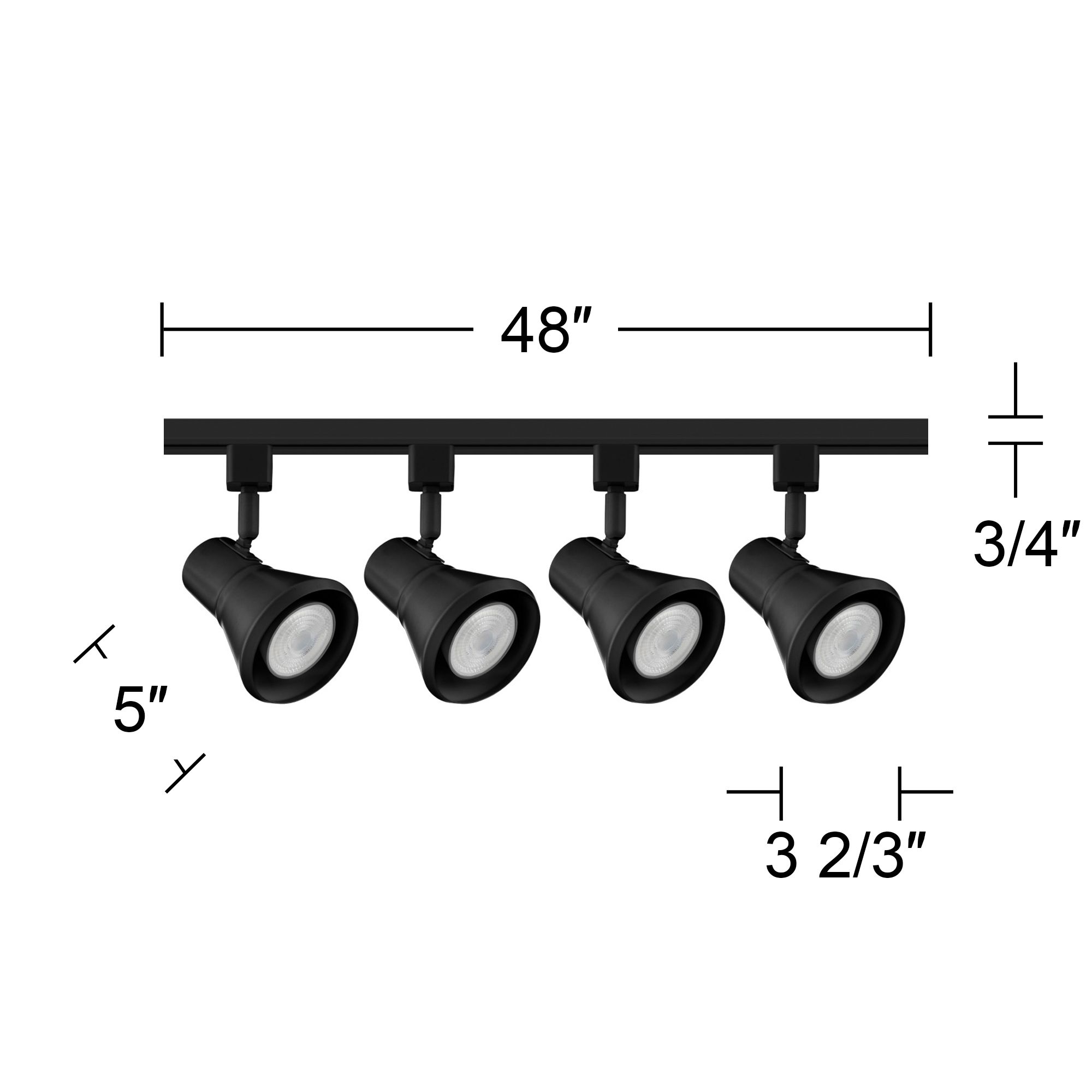 Pro Track Daro 4-Light Black LED Floating Canopy Track Kit - #259F1 ...