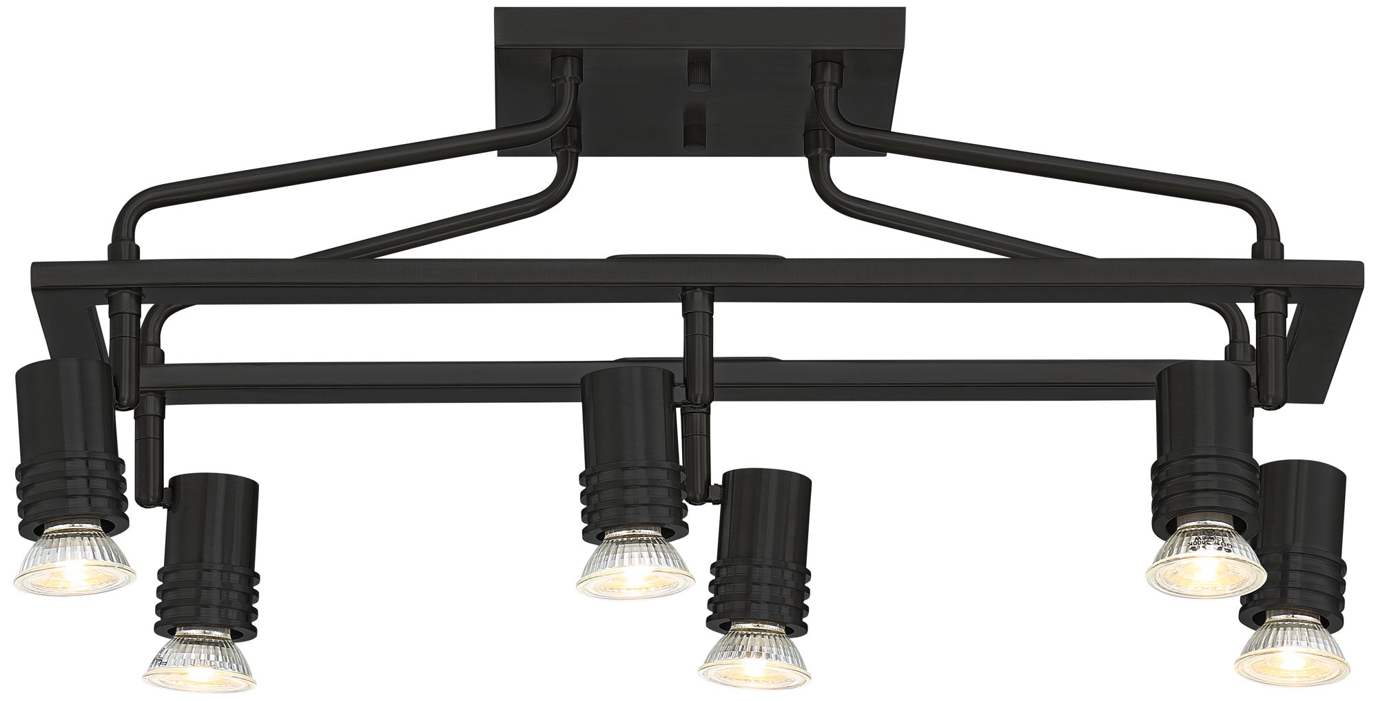 Pro Track Sven 6-Light Black Finish Cage Track Fixture - #97E63 | Lamps ...