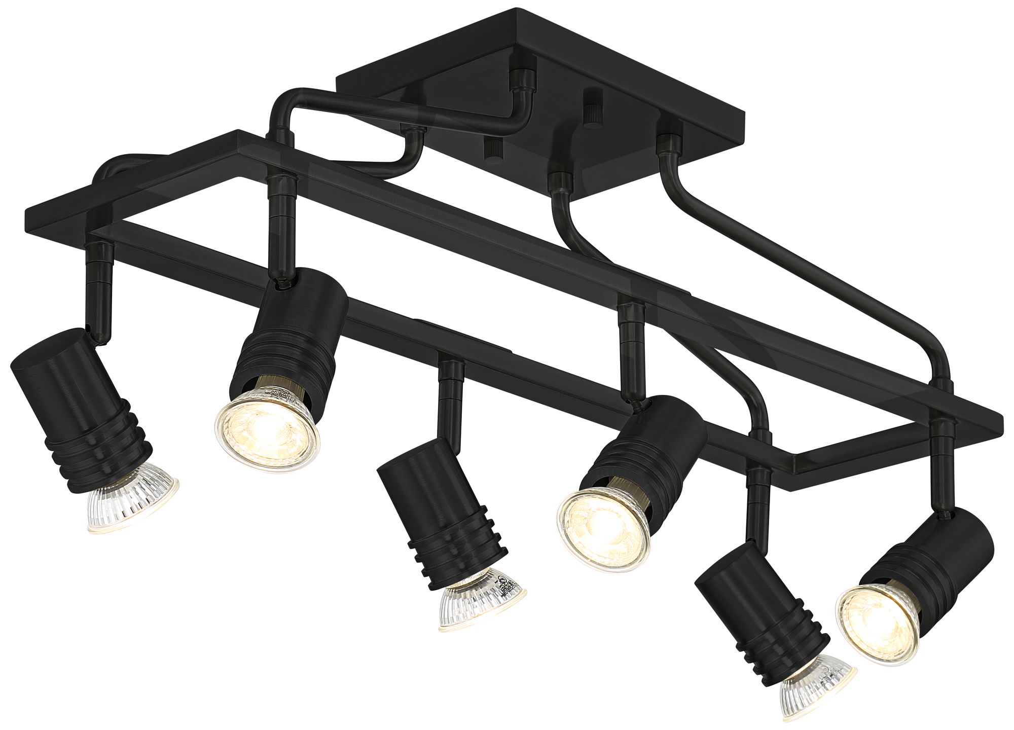 Pro Track Sven 6-Light Black Finish Cage Track Fixture - #97E63 | Lamps ...
