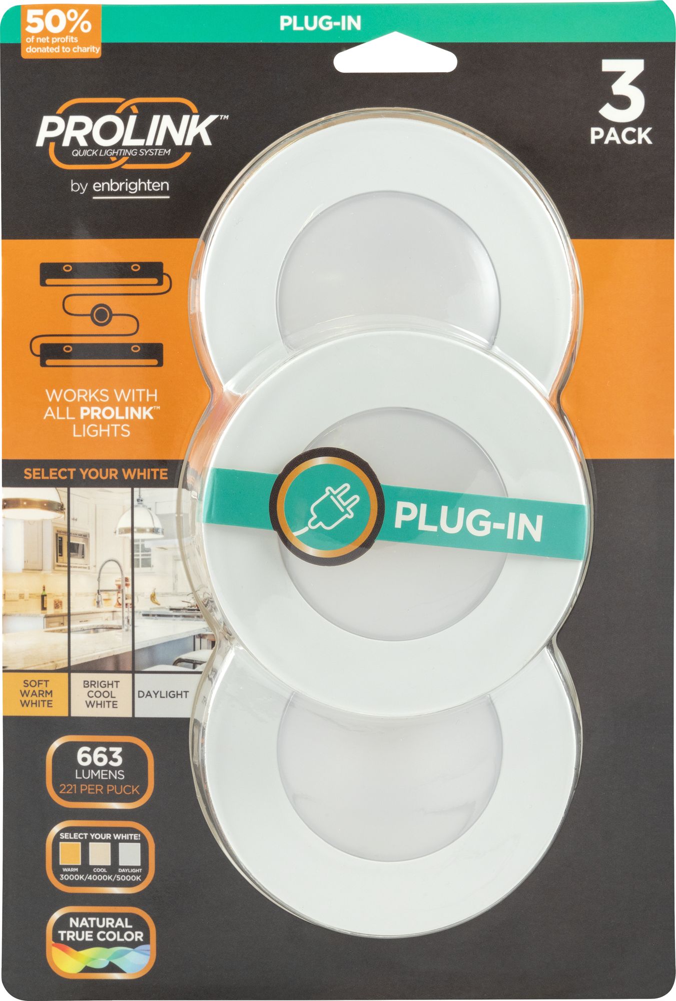 ProLink 10.62" Wide White Plug-In LED Pucks Light Set of 3 - #395C3 ...