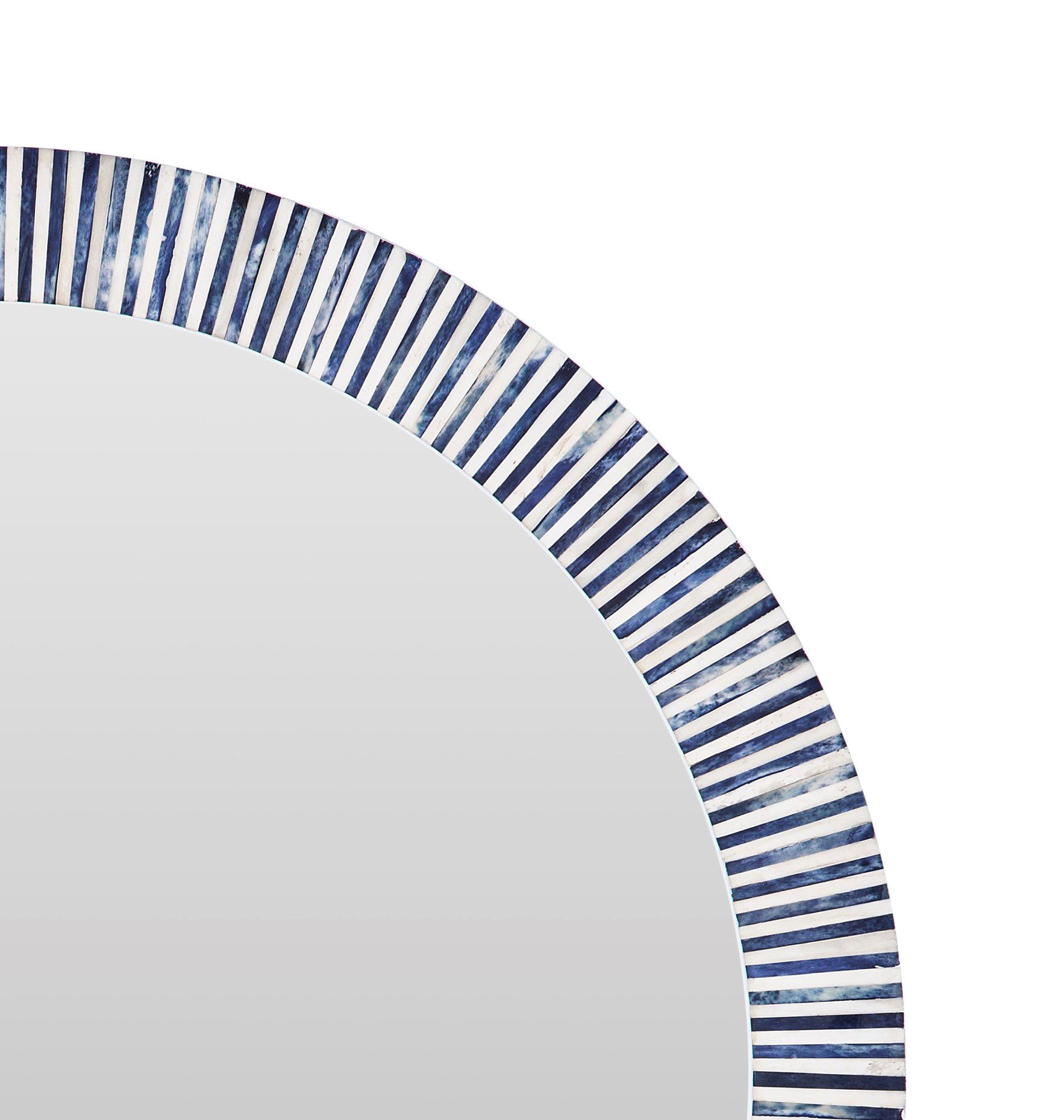 Radial Bone White and Blue 36" Round Wall Mirror - #381E0 | Lamps Plus