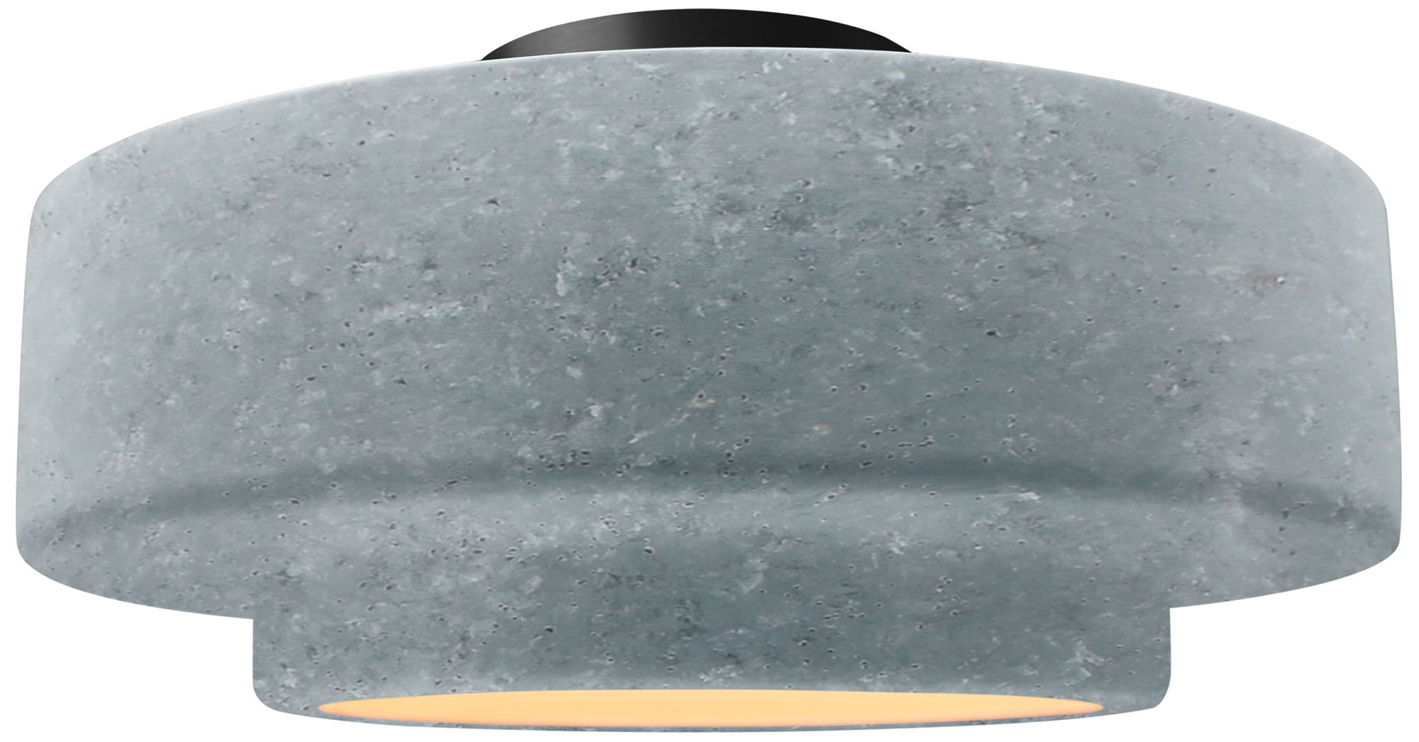Radiance 16.5"W Large Tier Matte Black Metal Semi.Flush w/ Concrete Sh ...
