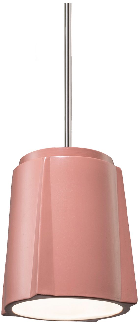 Radiance 8" Wide Polished Chrome Gloss Blush Compass Stemmed LED Penda ...