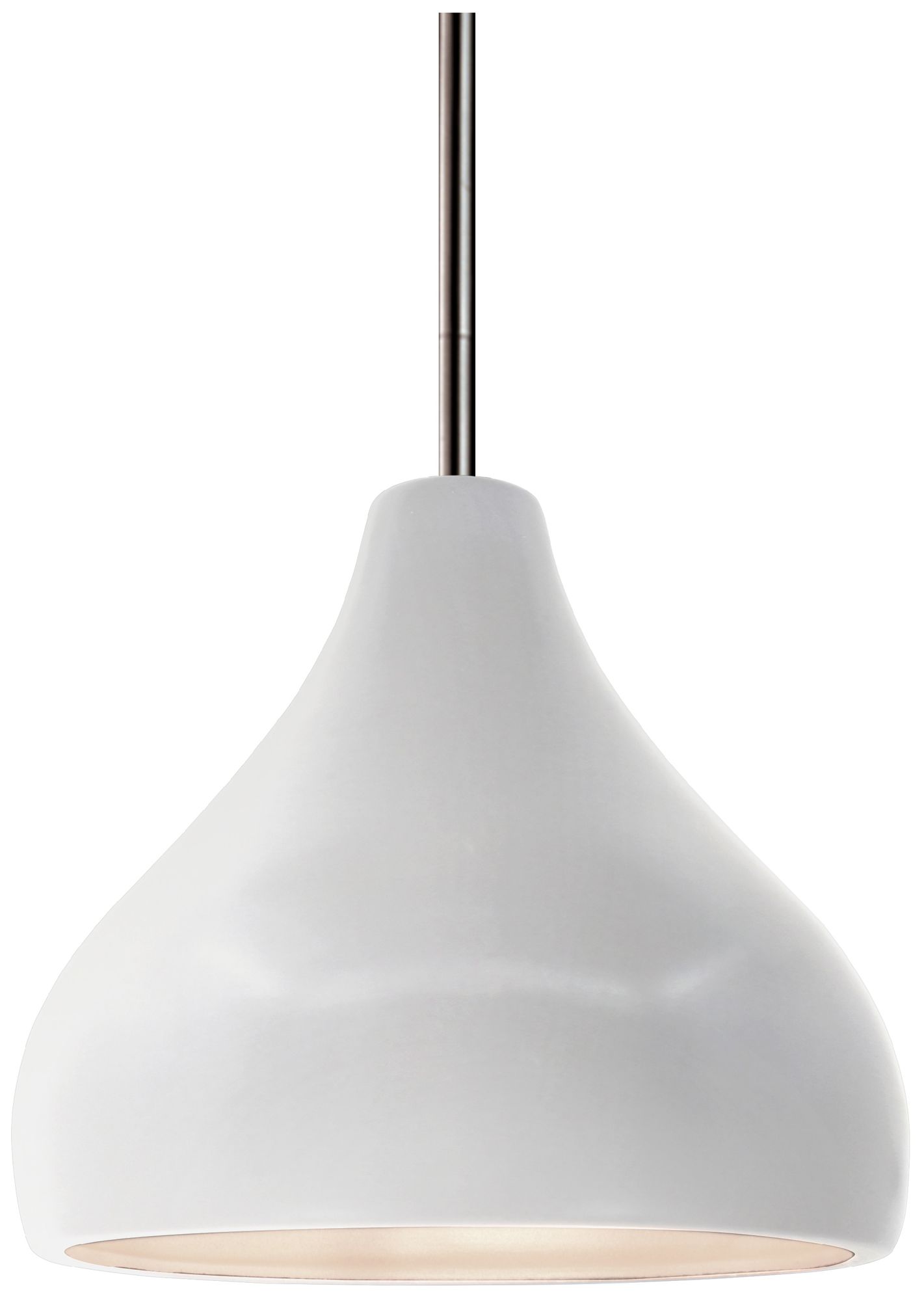 Radiance 8"W Bisque Frame Nickel Small Droplet Rigid Stem Kit LED Pend ...