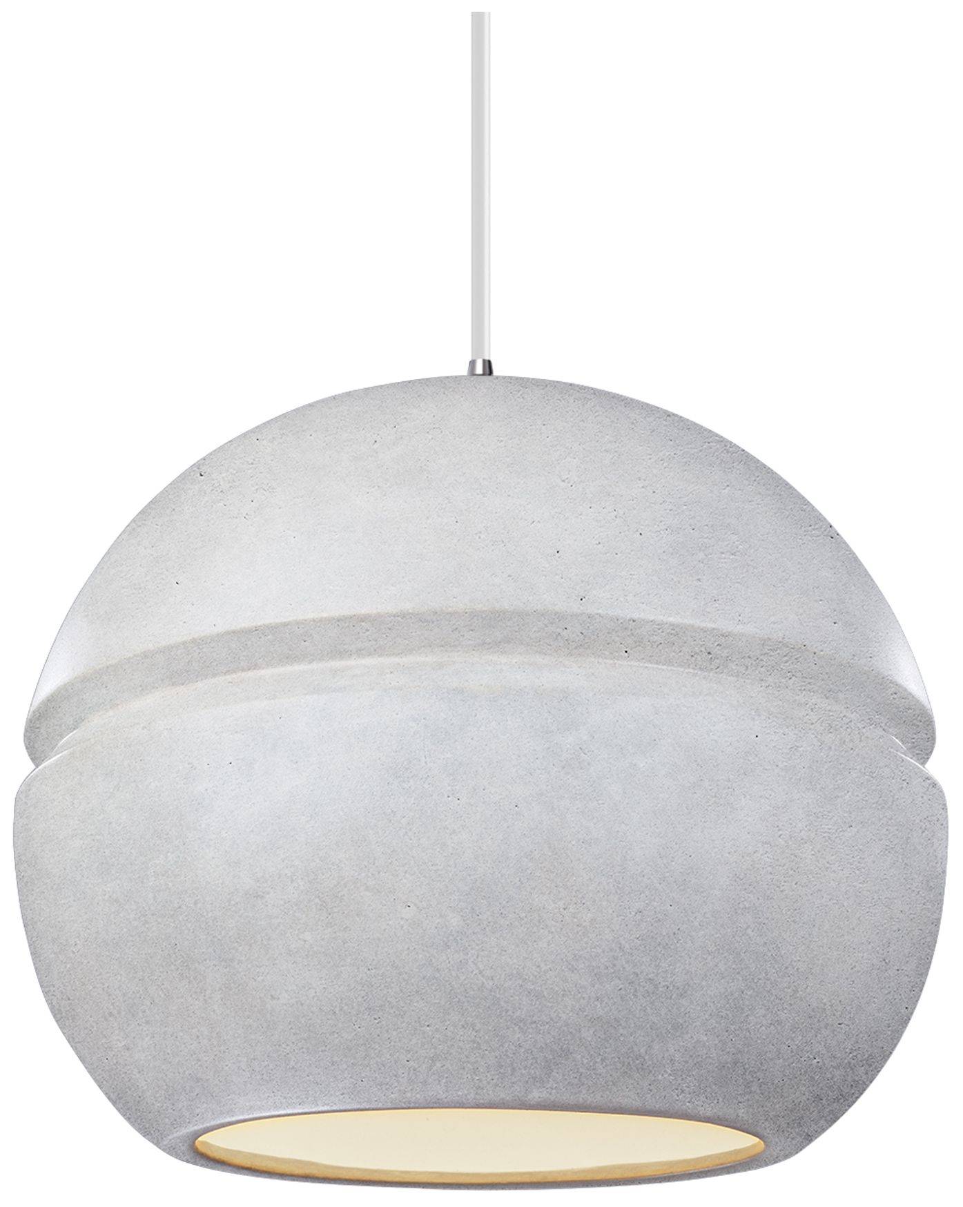 Radiance Sphere 12" Concrete & Polished Chrome LED Pendant - #799M5 ...