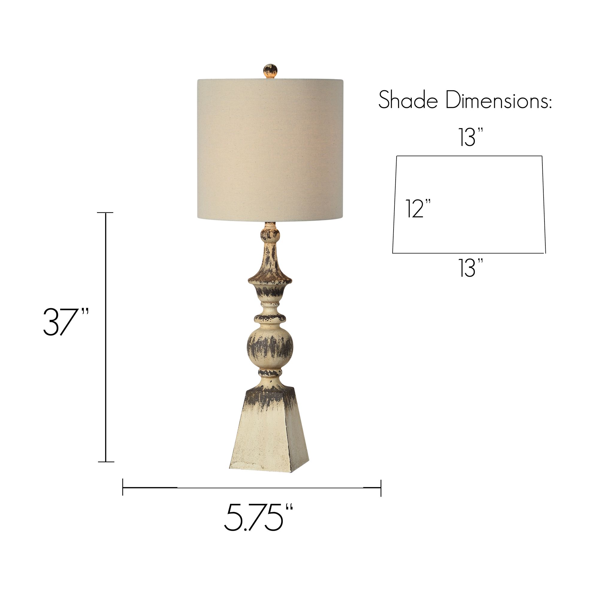Ralph Distressed Cream Table Lamps Set of 2 - #579N0 | Lamps Plus