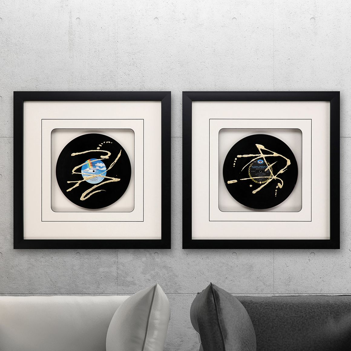 Records 25" Square 2-Piece Shadow Box Framed Wall Art Set - #876J6 ...