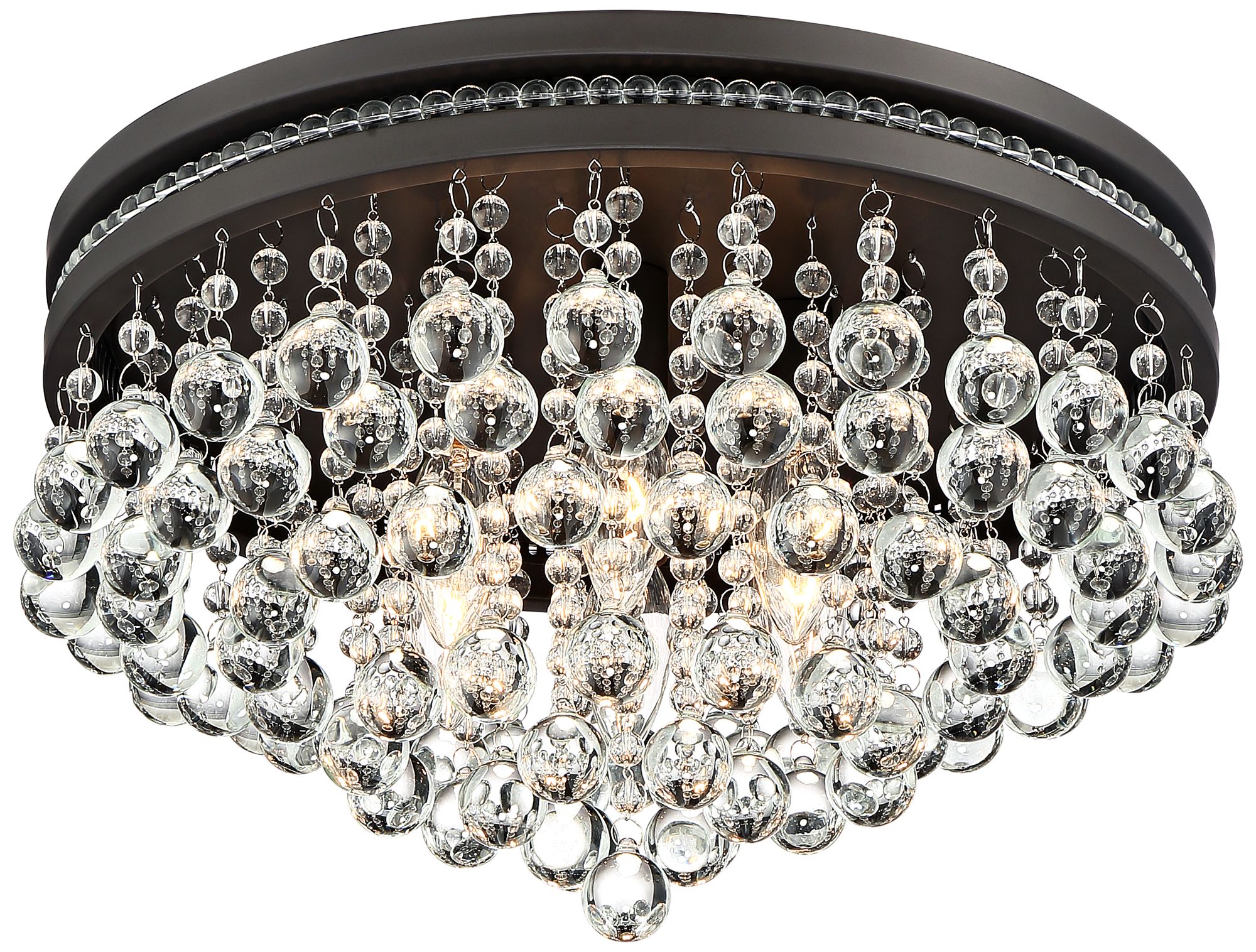 Regina Bronze 15 1/4" Wide Crystal Ceiling Light - #68D66 | Lamps Plus
