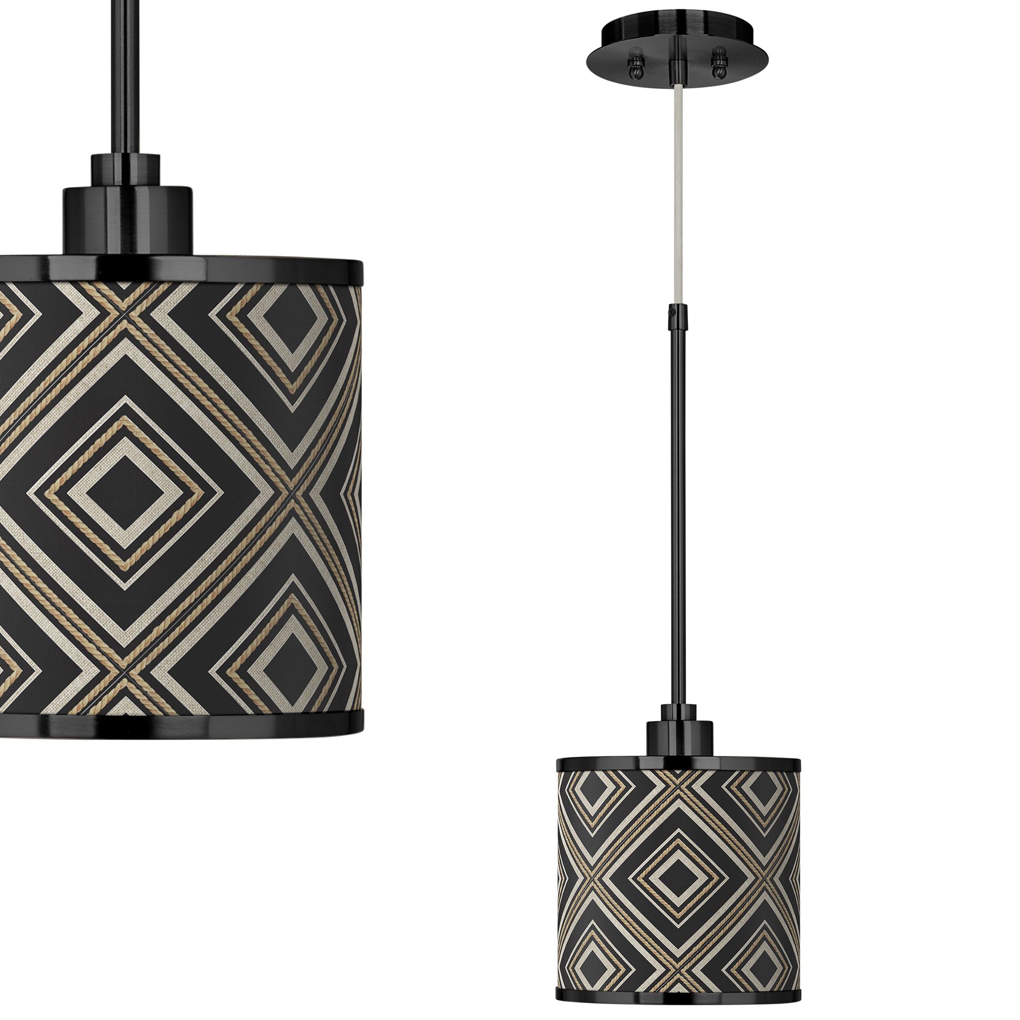 Rhythm Giclee Black Mini Pendant Light - #659V7 | Lamps Plus