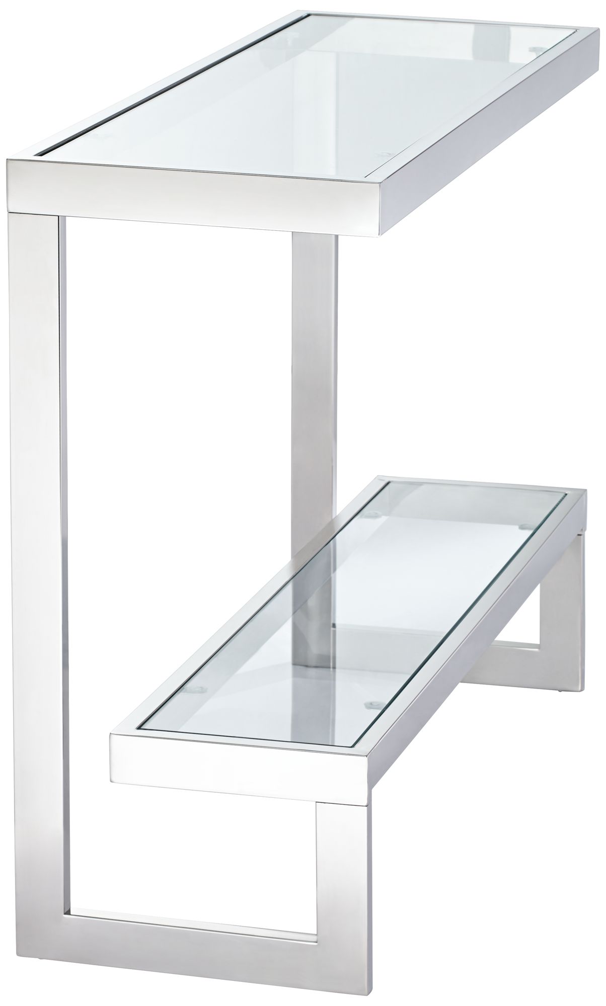 Rico 39 1/2" Wide Chrome Glass Shelf Modern Console Table - #1W855 ...