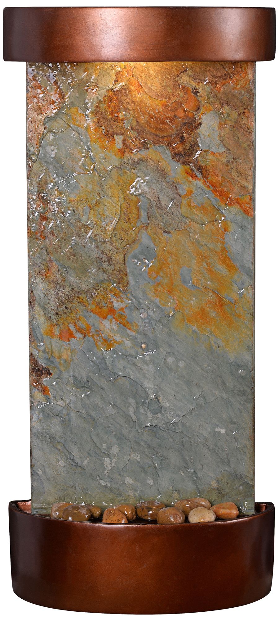 Riverbed 25" High Slate and Copper Outdoor LED Wall Fountain - #66K59 ...