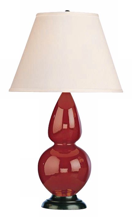 Robert Abbey 22 3/4" Oxblood Red Ceramic and Bronze Lamp - #G6583 ...