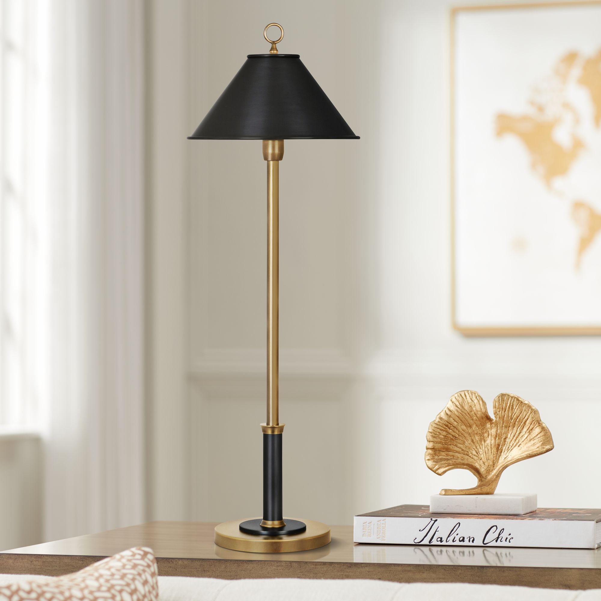 Robert Abbey Aaron 26 1 4 High Brass and Bronze Buffet Table Lamp