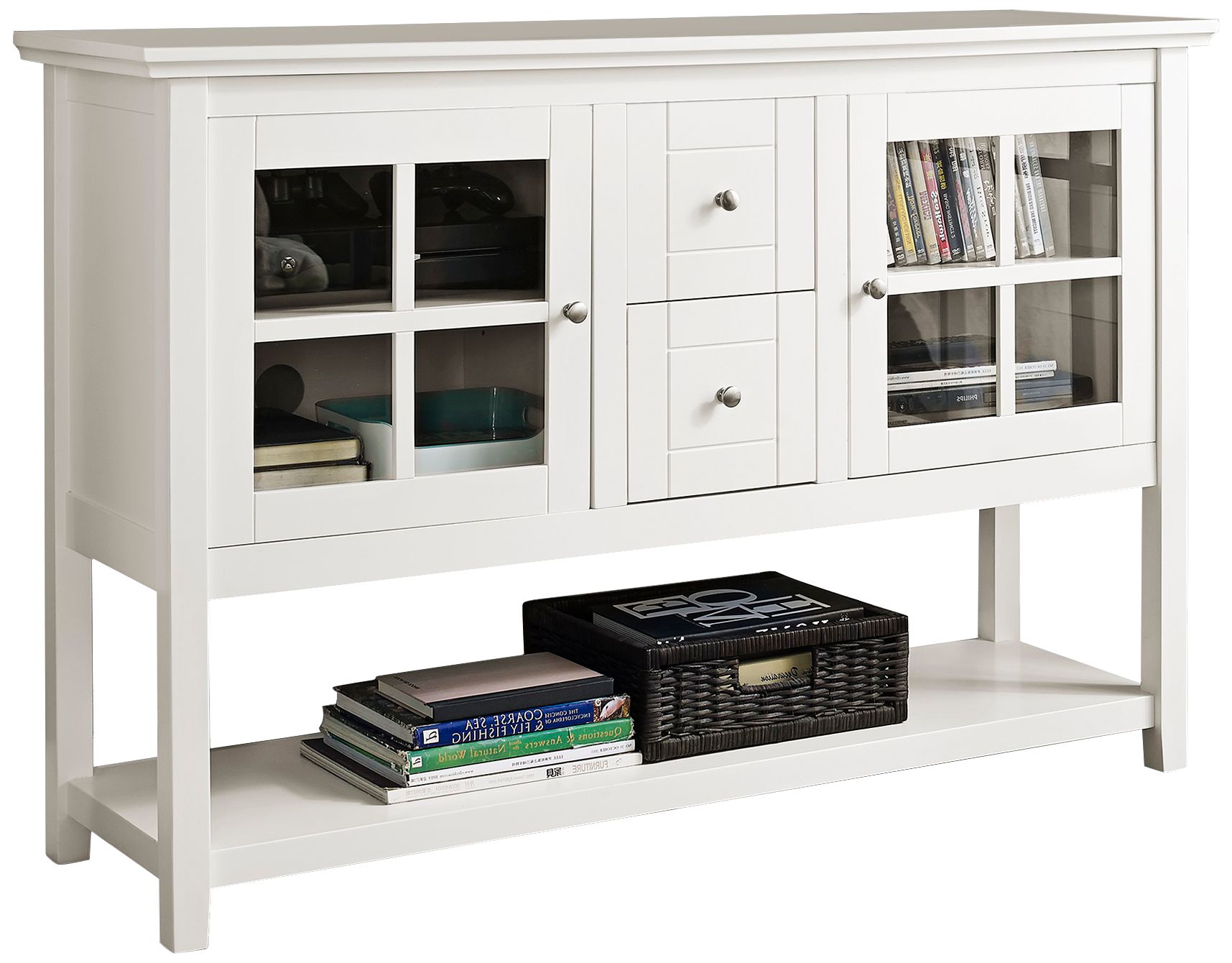 Robson 52" Wide White Wood 2-Drawer TV Stand Buffet - #90M96 | Lamps Plus