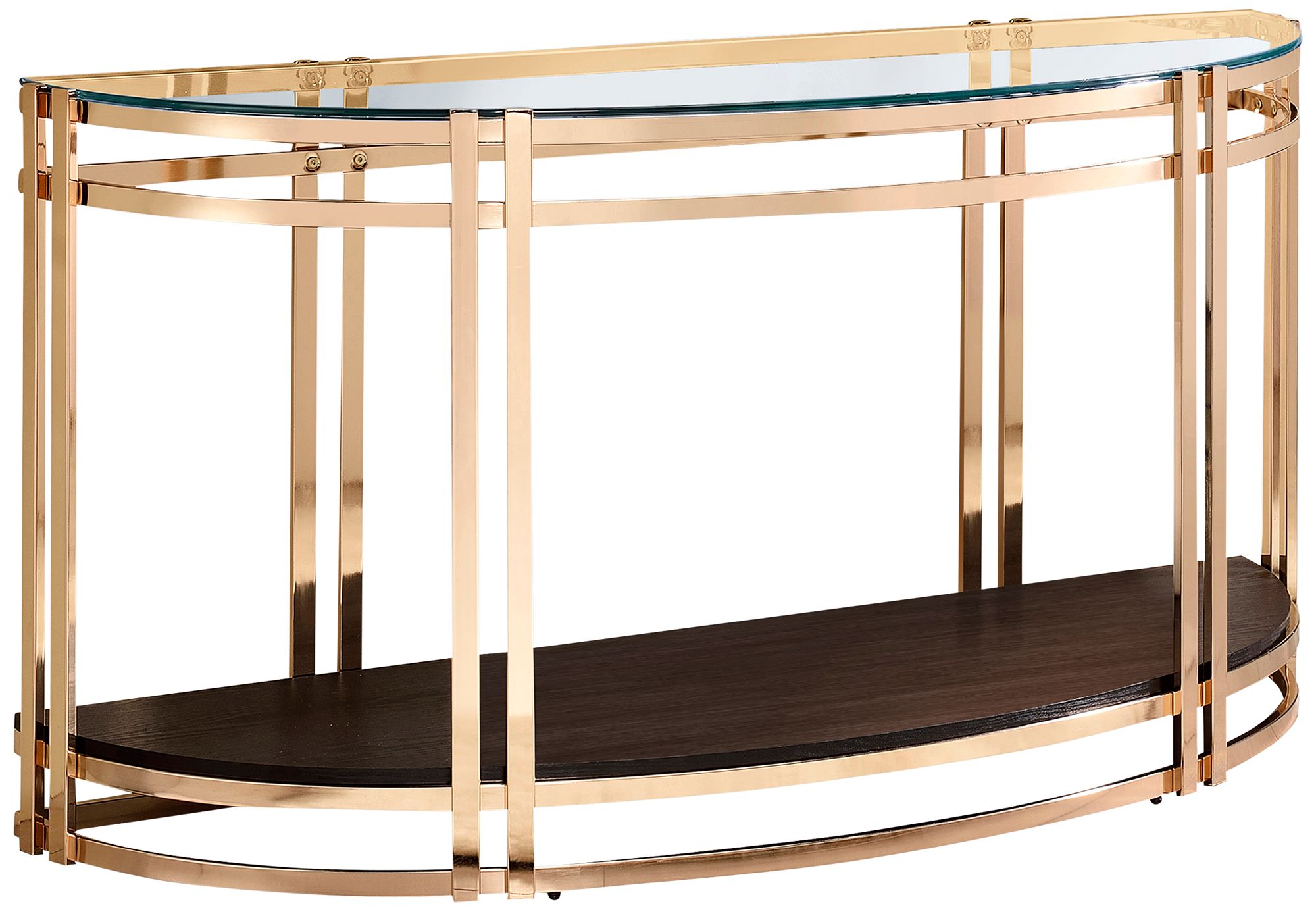 Rodertown 18" Wide Gold Metal Half-Moon Console Table - #906M2 | Lamps Plus