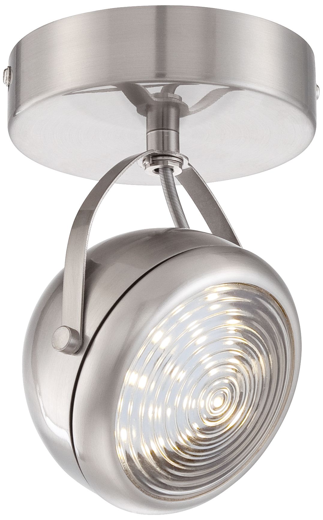 Round Back Satin Nickel LED Adjustable Ceiling Fixture - #2P027 | Lamps ...