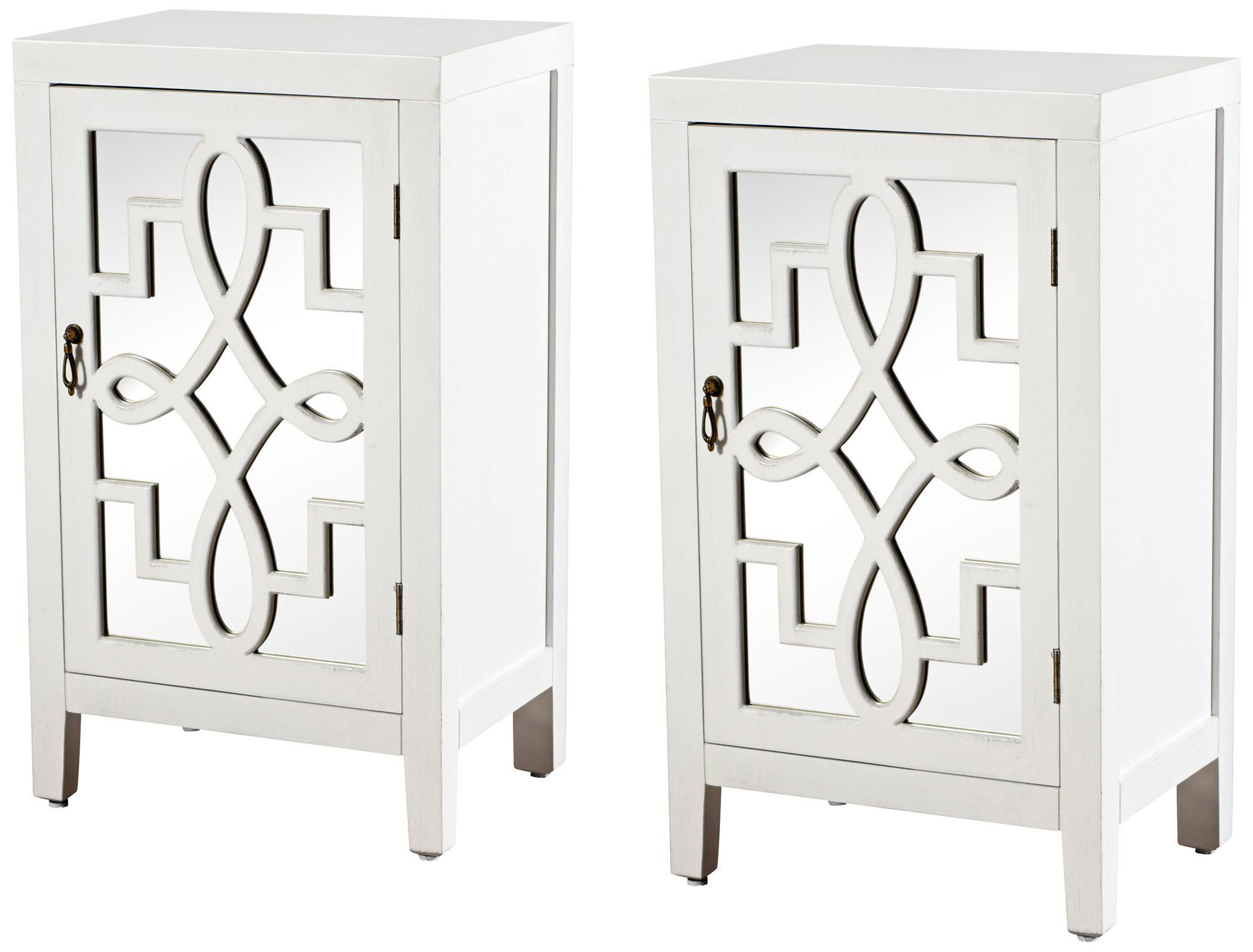 Roxie 30.5" High Traditional Luxe White Scroll Nightstands Set of 2 ...