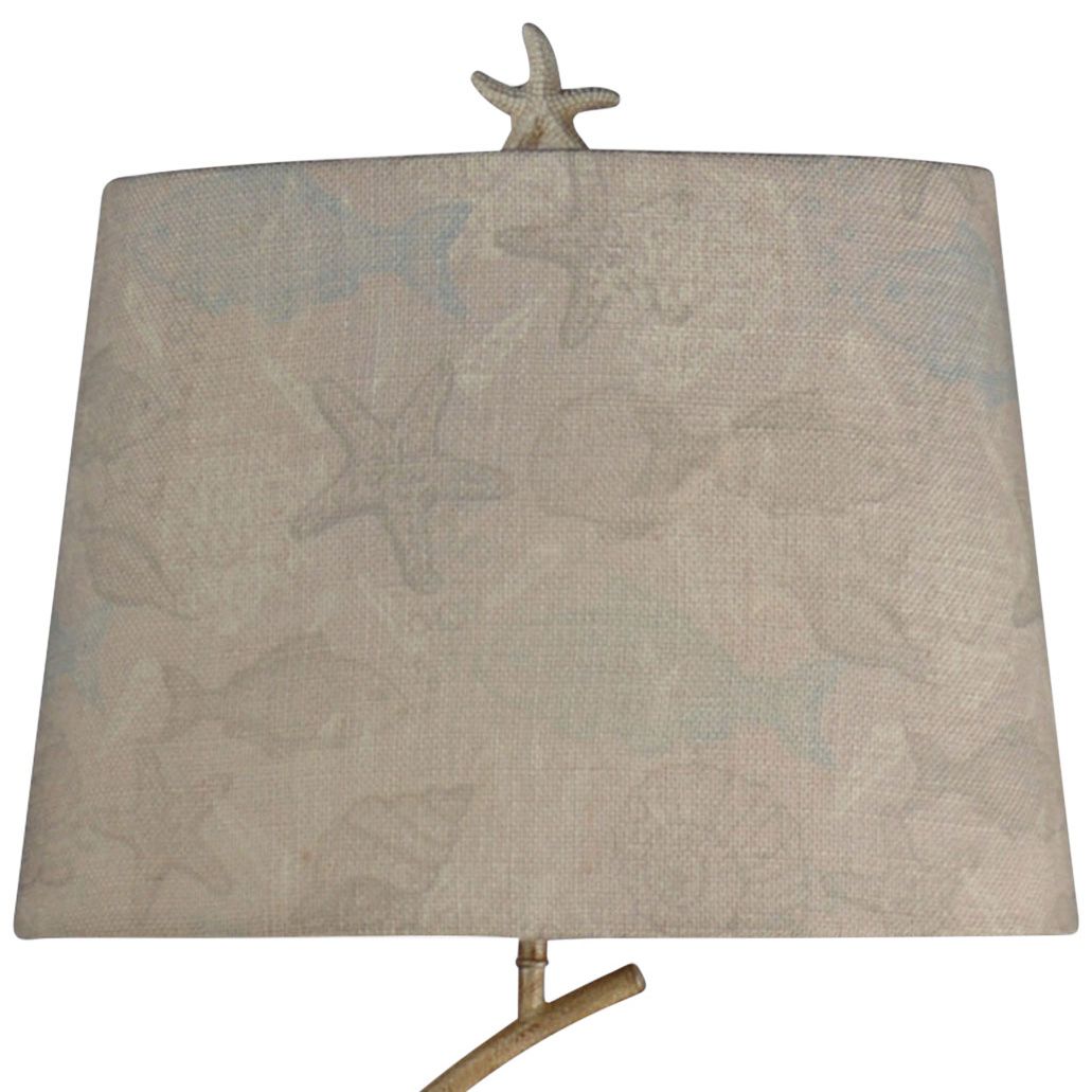 Sand Stone Silver and White Starfish Table Lamp - #60W58 | Lamps Plus