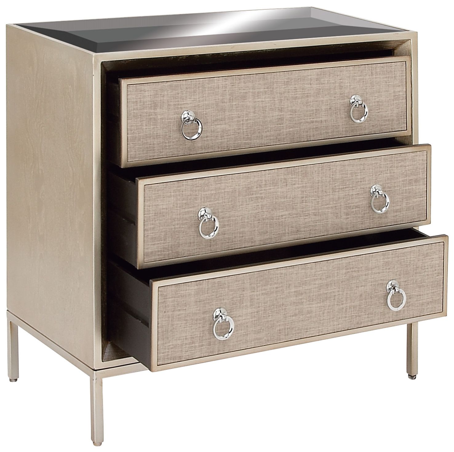 Sausalito 32" Wide Champagne Beige 3-Drawer Storage Chest - #6500A ...