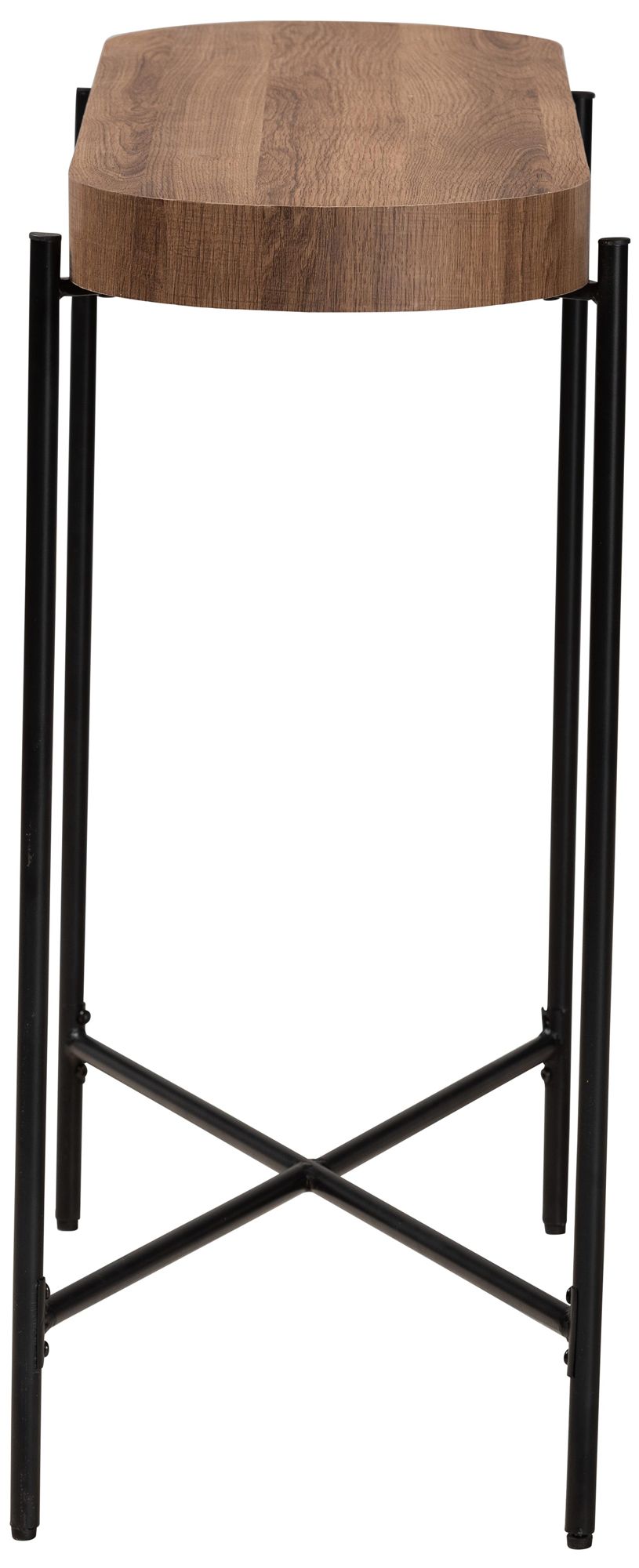 Savion 39 1/2"W Walnut Brown Wood Black Metal Console Table - #3537C ...