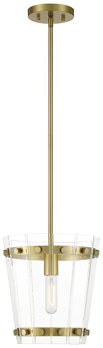 Savoy House Essentials Ventari 10.25" Wide Warm Brass 1-Light Pendant ...