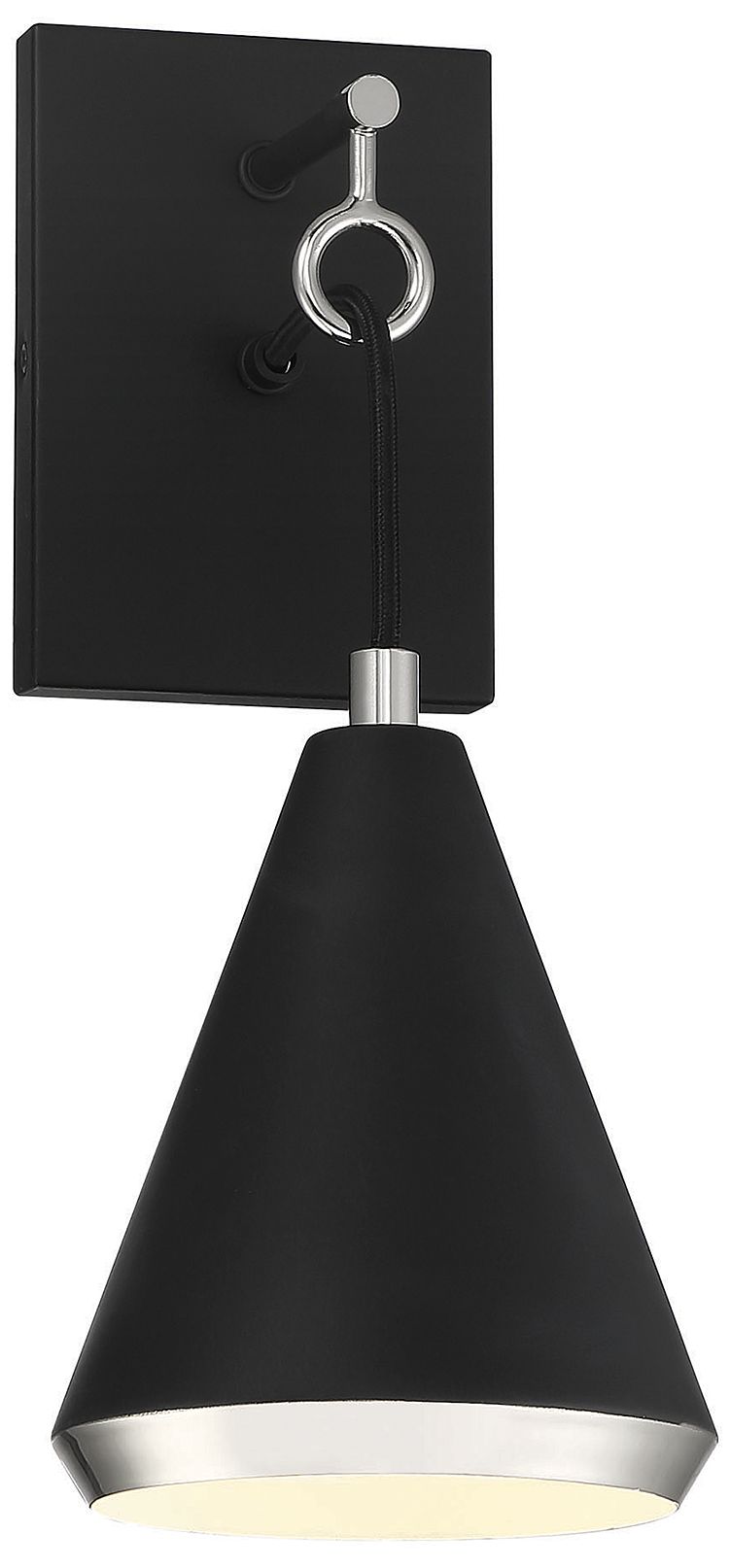 Savoy House Meridian 6" Wide Matte Black with Polished Nickel Wall Sco ...