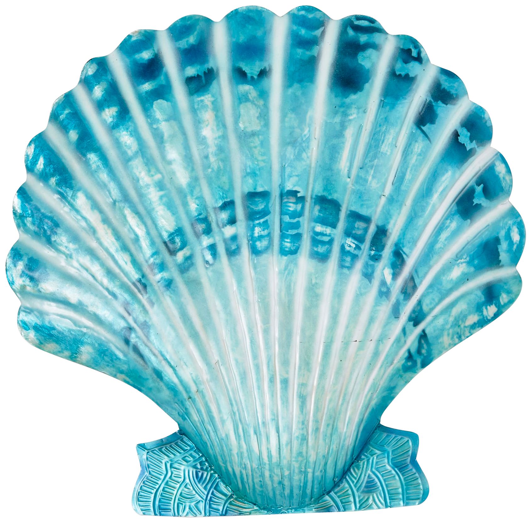 Scallop Shell 19" Wide Blue Metal Wall Decor - #503K3 | Lamps Plus