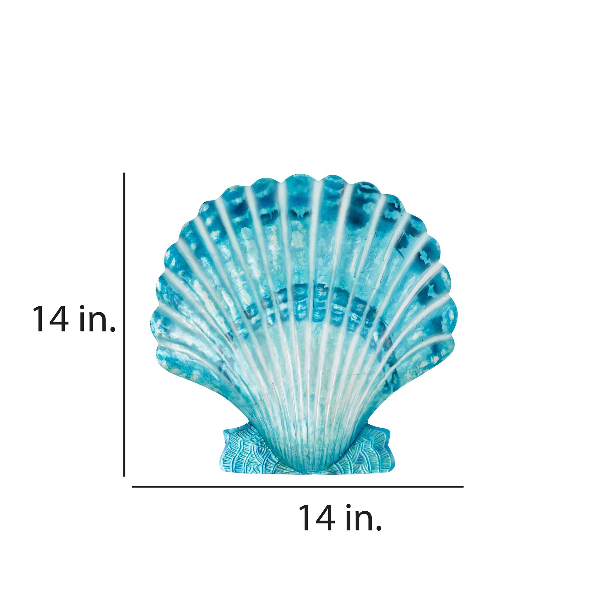 Scallop Shell 19" Wide Blue Metal Wall Decor - #503K3 | Lamps Plus