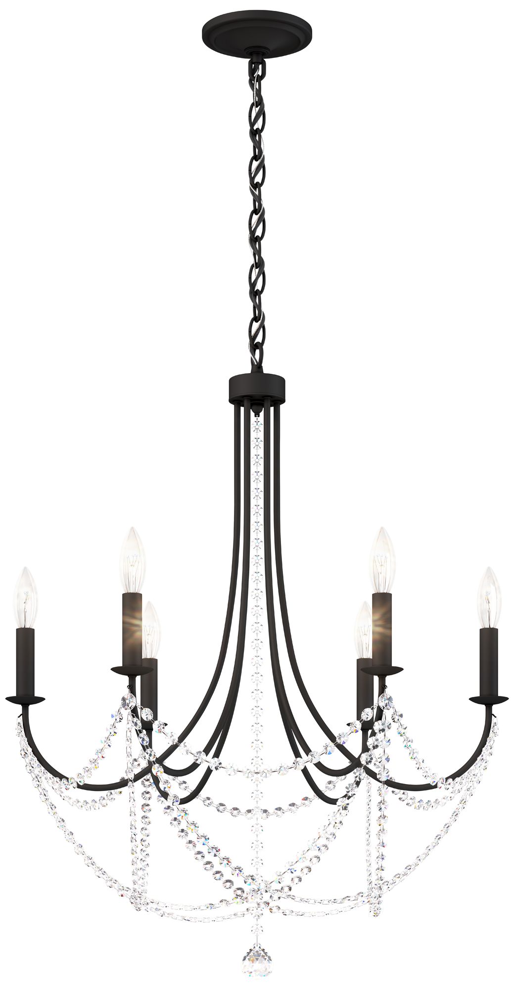 Schonbek Verdana 24" Wide Matte Black 6-Light Pendant Light - #98K66 ...