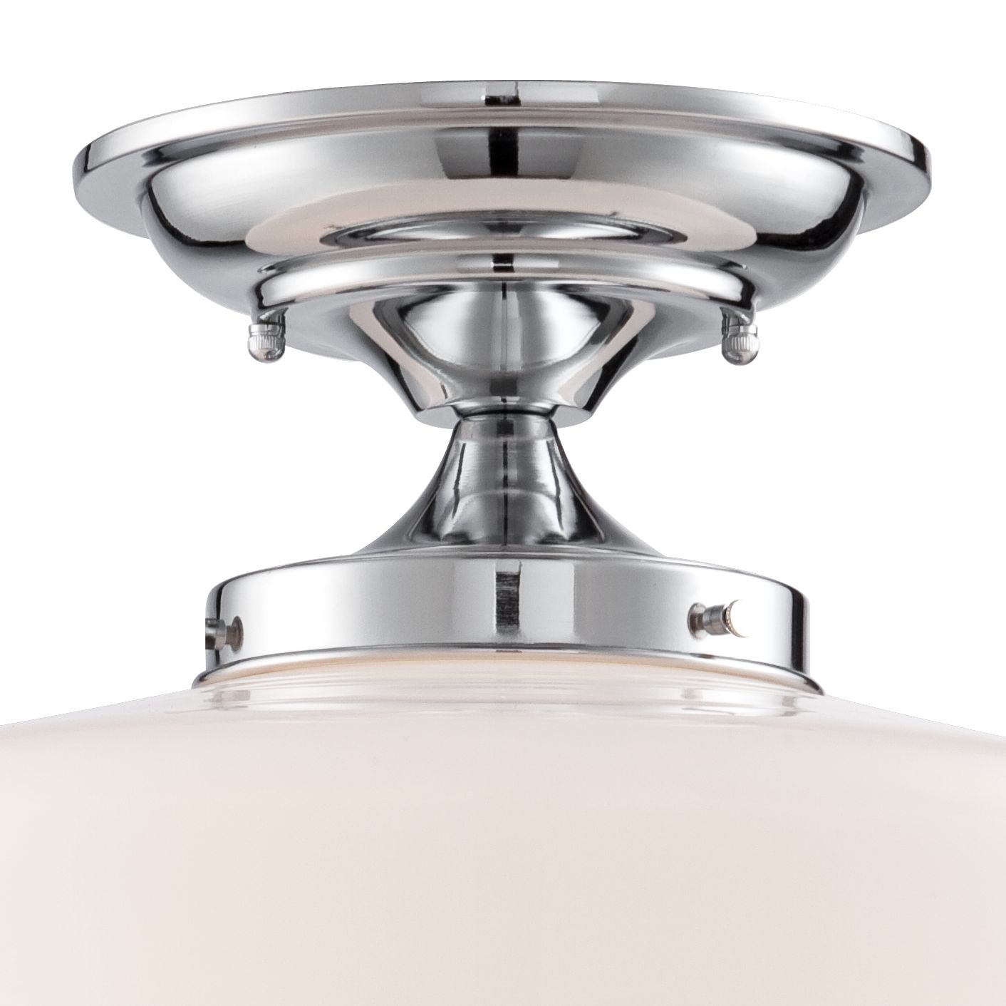 Schoolhouse Floating 12" Wide Chrome and Glass Ceiling Lights Set of 2 ...