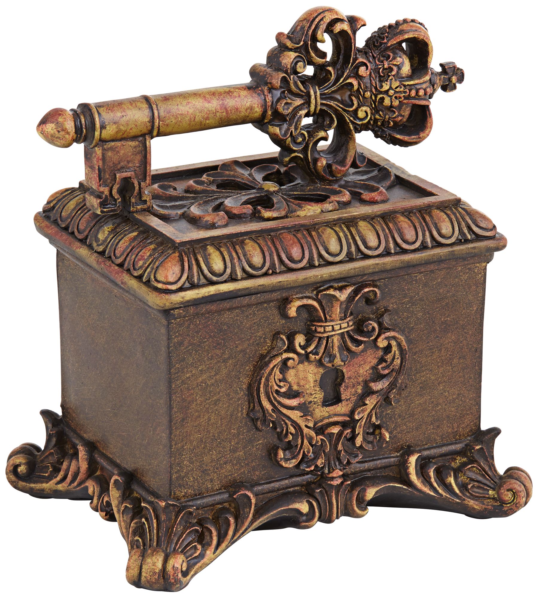 Segreto 7 1/2" Wide Copper Bronze Royal Key Decorative Box - #6C332 ...