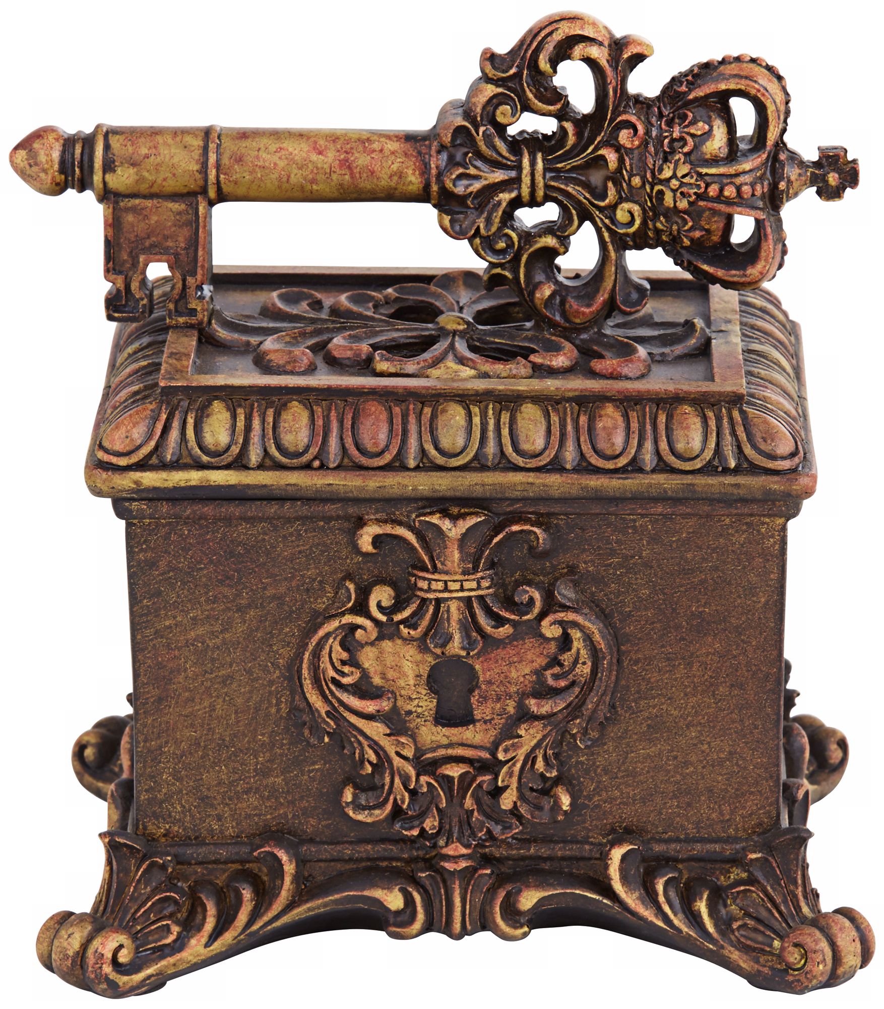 Segreto 7 1/2" Wide Copper Bronze Royal Key Decorative Box - #6C332 ...
