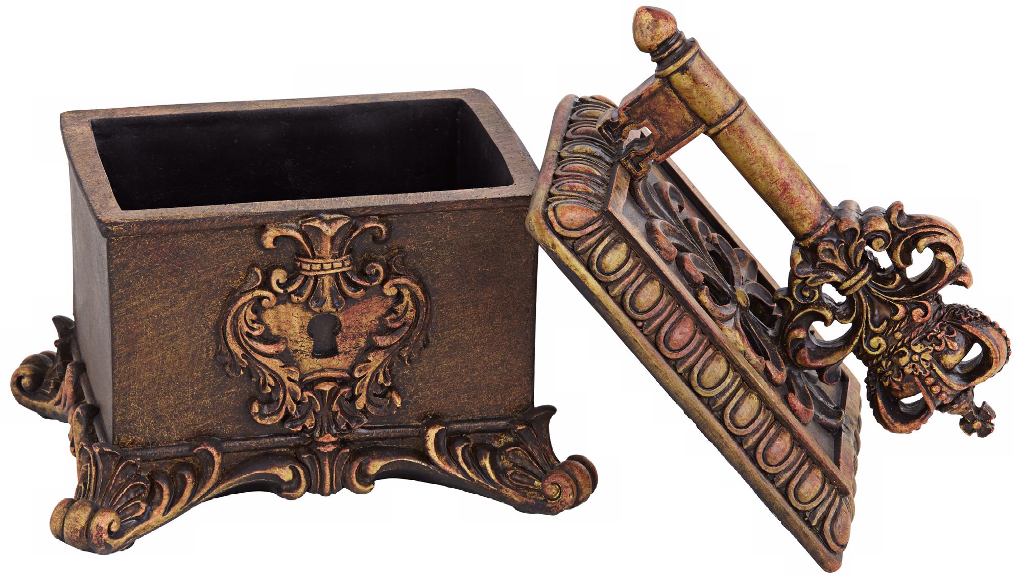 Segreto 7 1/2" Wide Copper Bronze Royal Key Decorative Box - #6C332 ...