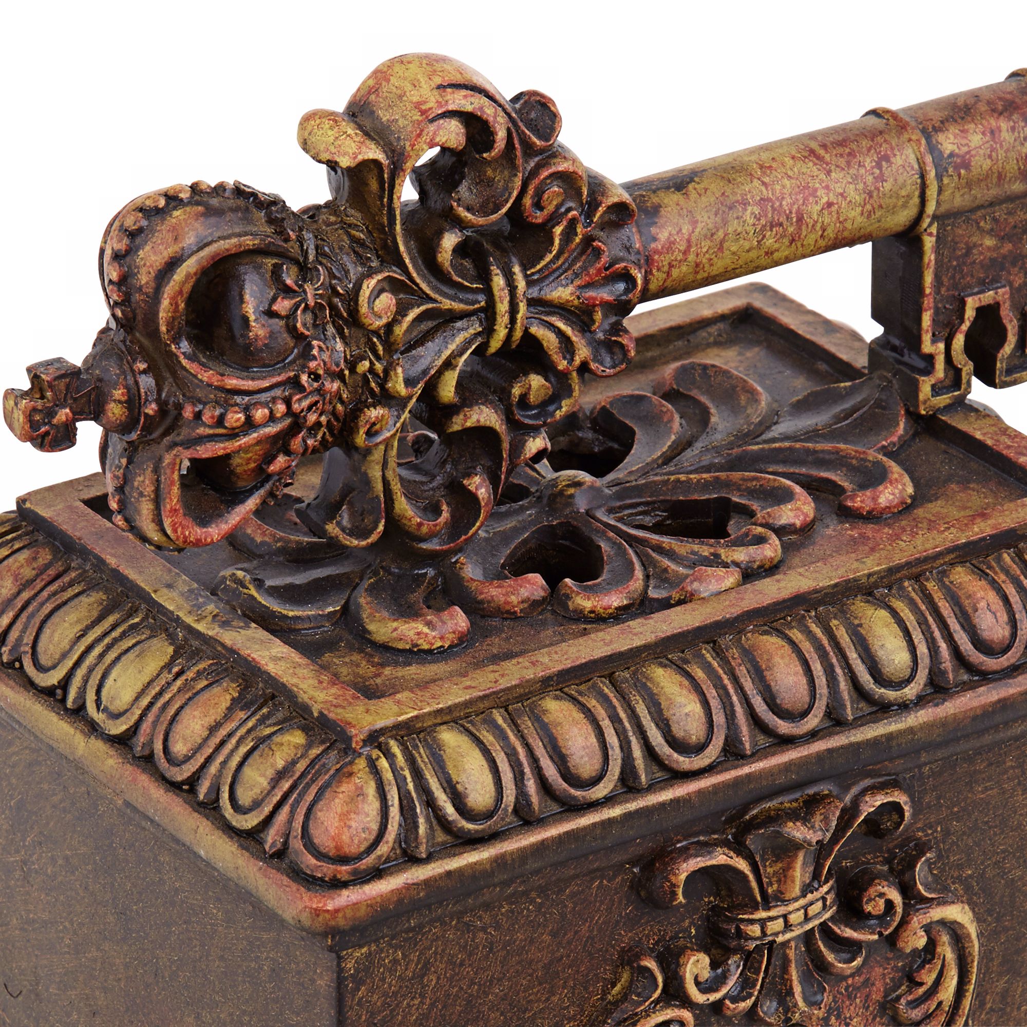 Segreto 7 1/2" Wide Copper Bronze Royal Key Decorative Box - #6C332 ...