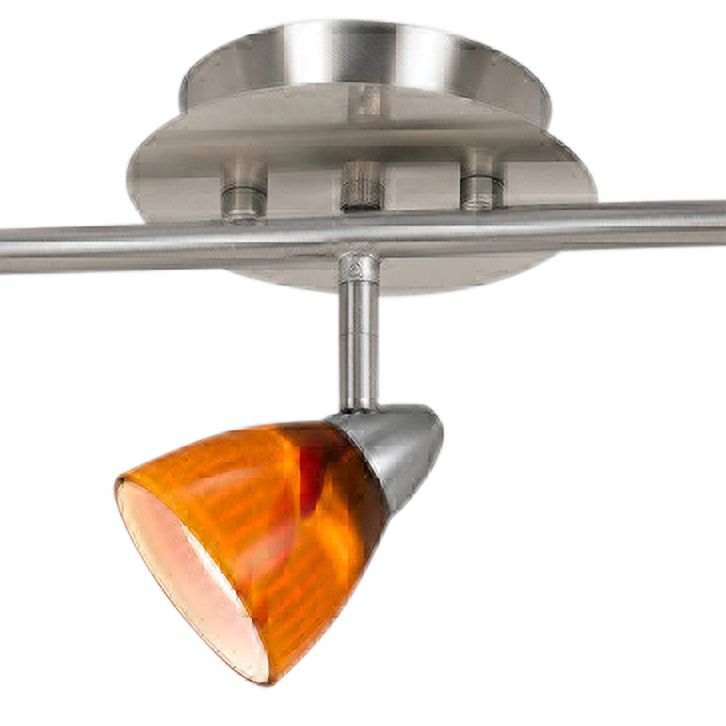 Serpentine 5-Light Brushed Steel Amber Glass Track Fixture - #797R1 ...