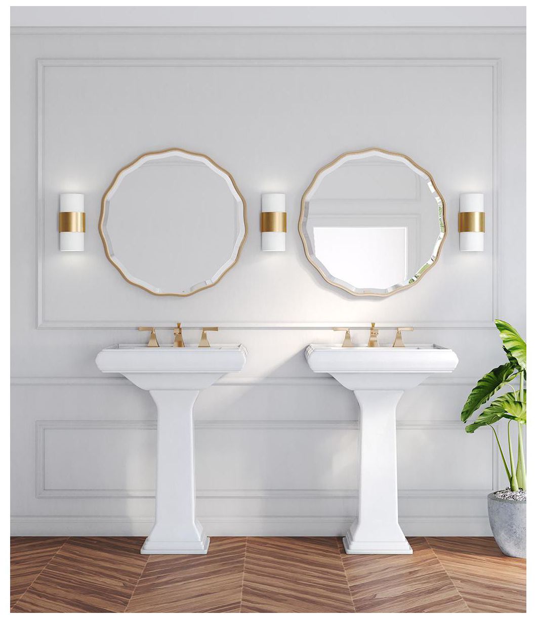 Silva Collection Two-Light White Linen Shade Wall Sconce - #AM713 ...