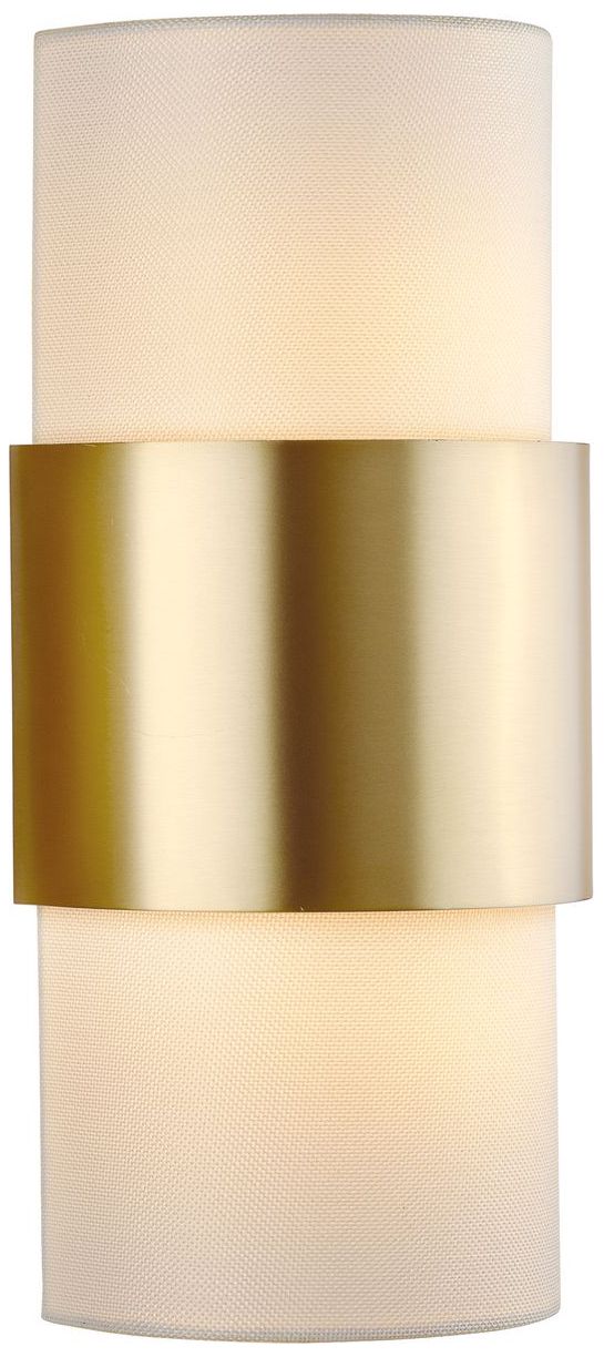 Silva Collection Two-Light White Linen Shade Wall Sconce - #AM713 ...