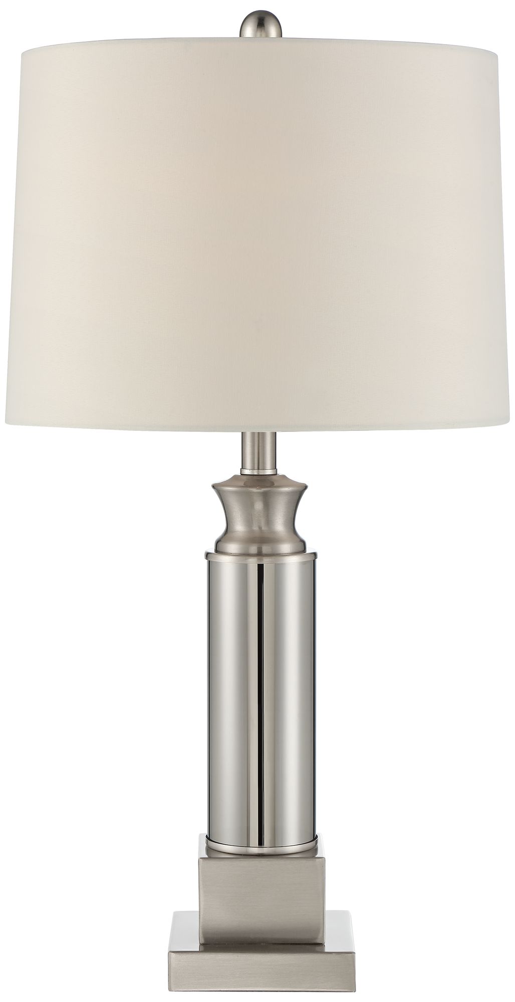 Silver Column Mercury Glass USB Table Lamps Set of 2 - #88E41 | Lamps Plus