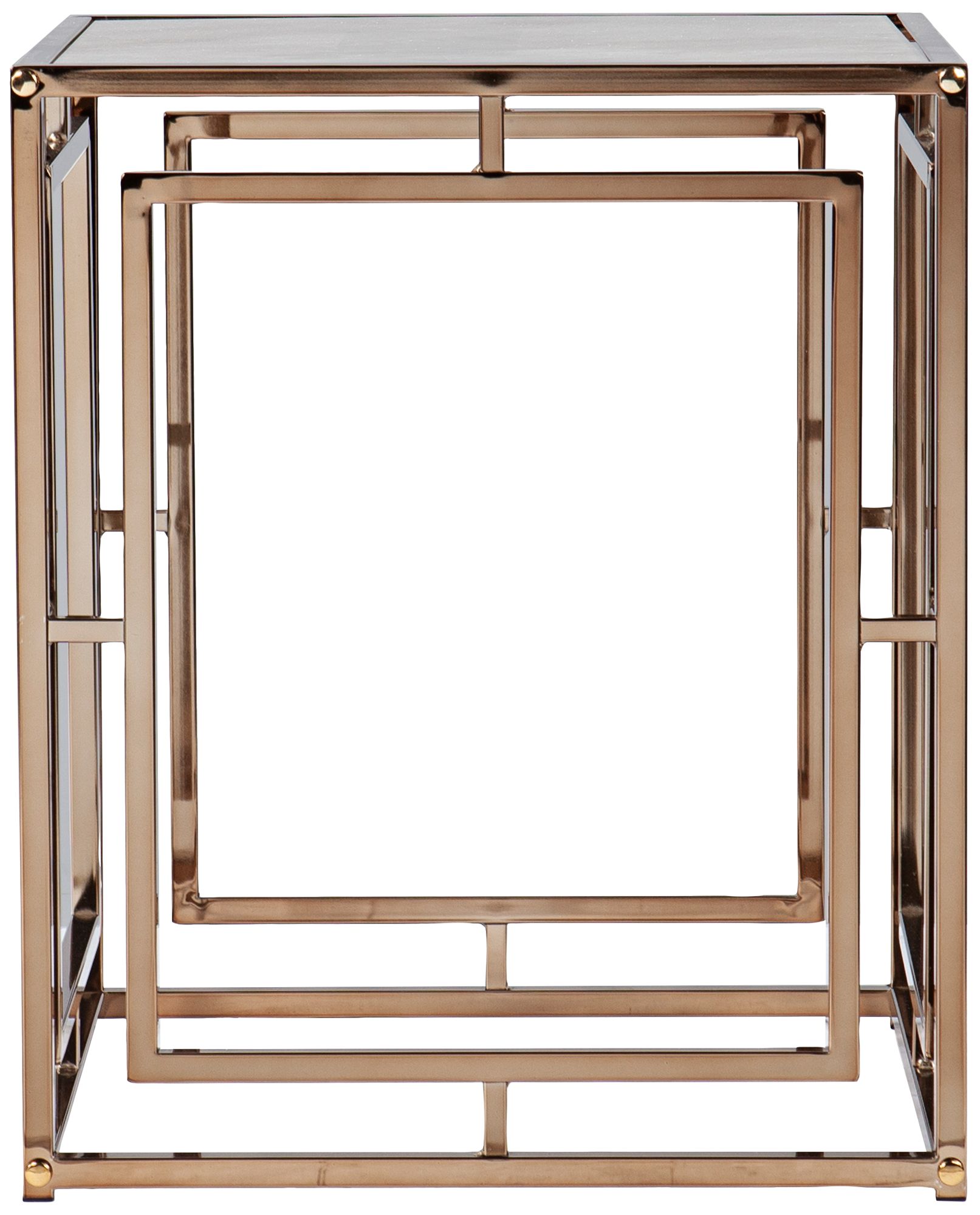 Simondley 19 1/2" Wide Champagne Gold Metal End Table - #90W53 | Lamps Plus