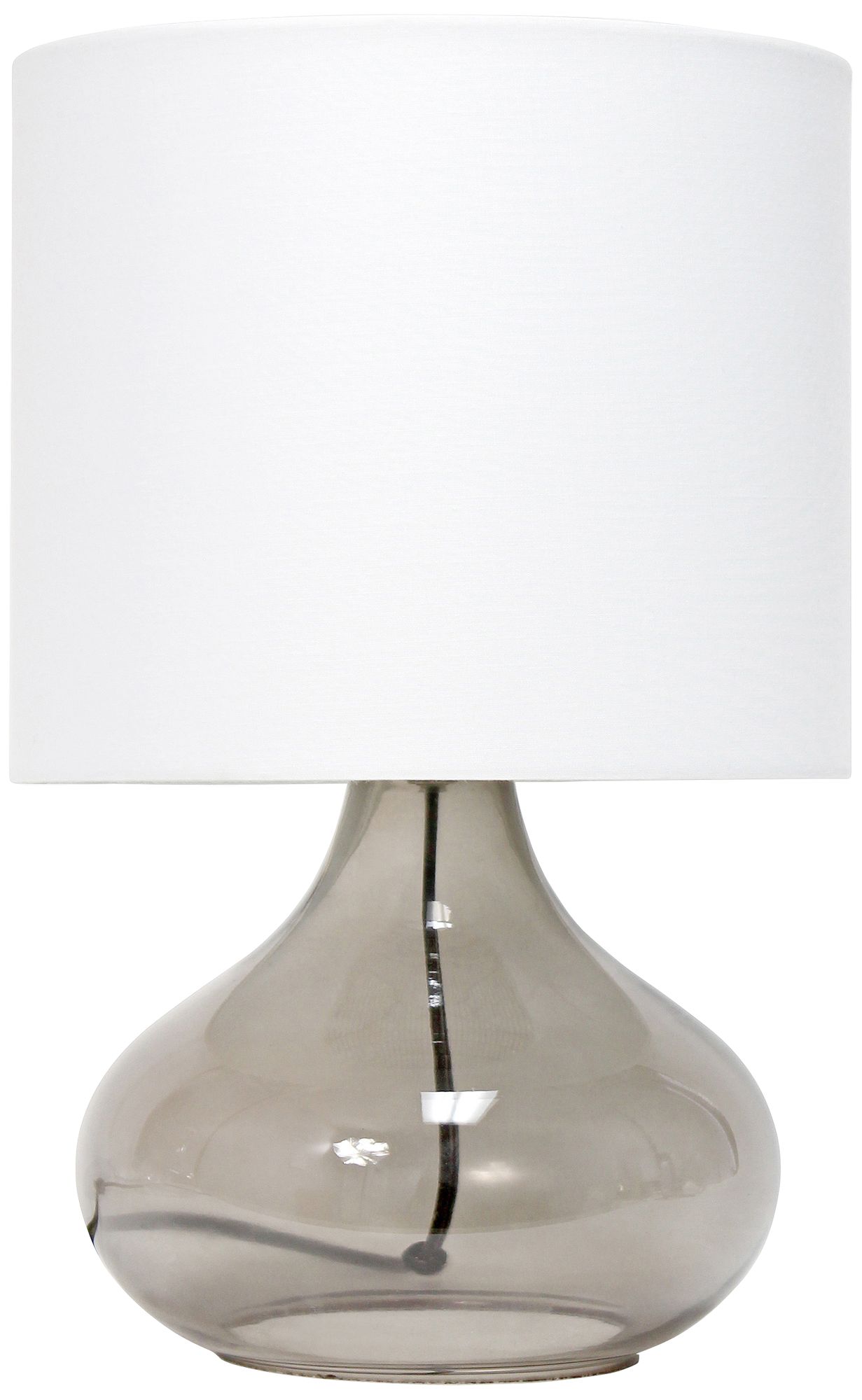 Simple Designs 13 1/2" High Clear Glass White Accent Table Lamp ...